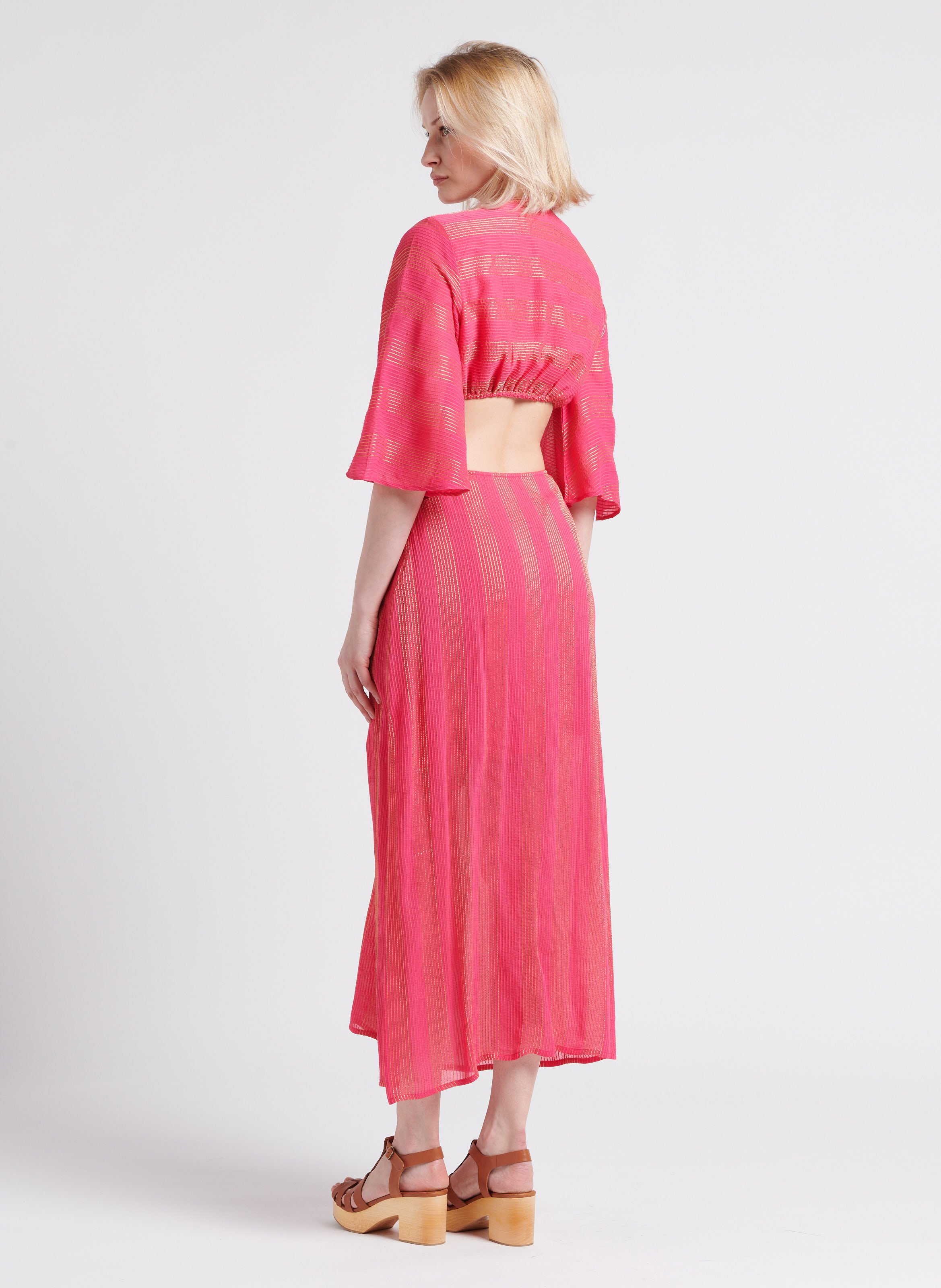 Long V-neck Dress With Cut-outs Antigua Raspberry Sundress - Women ...