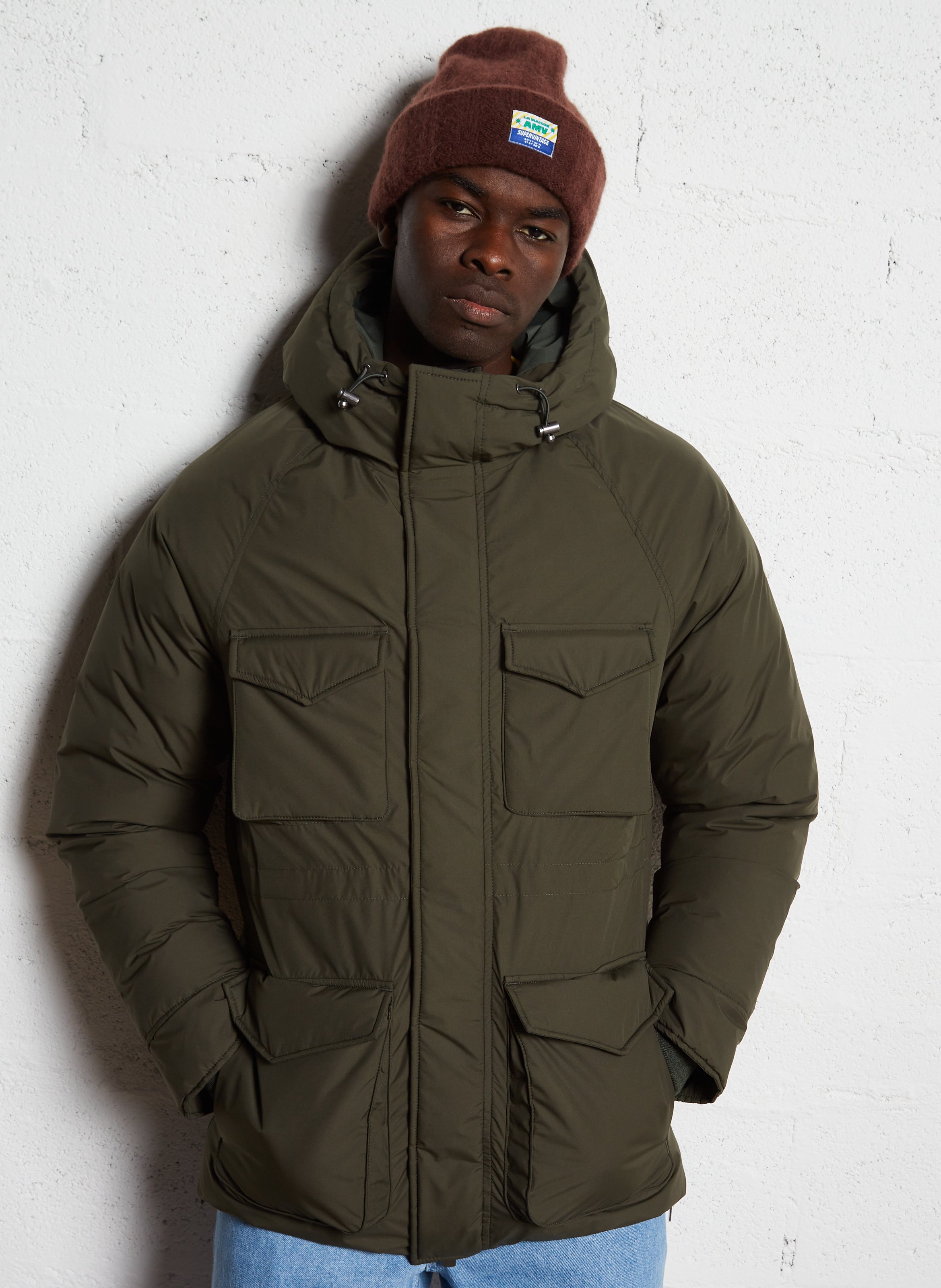 Hooded Puffer Jacket Deep Khaki Pyrenex - Men - HMW002-3170-DEEP KHAKI ...