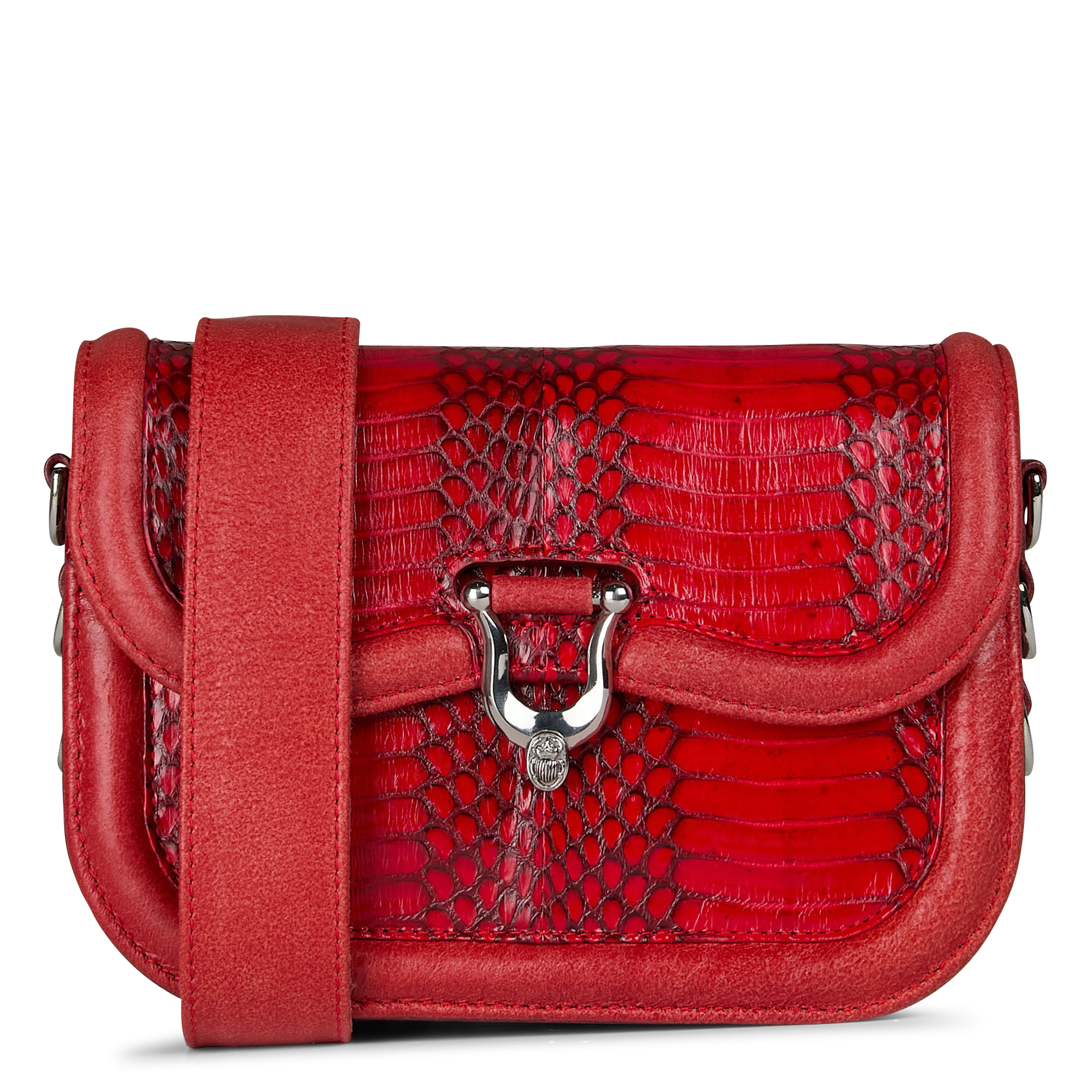 Sac bandoulière en cuir cobra Manon Cobra rubis Claris Virot - Femme ...
