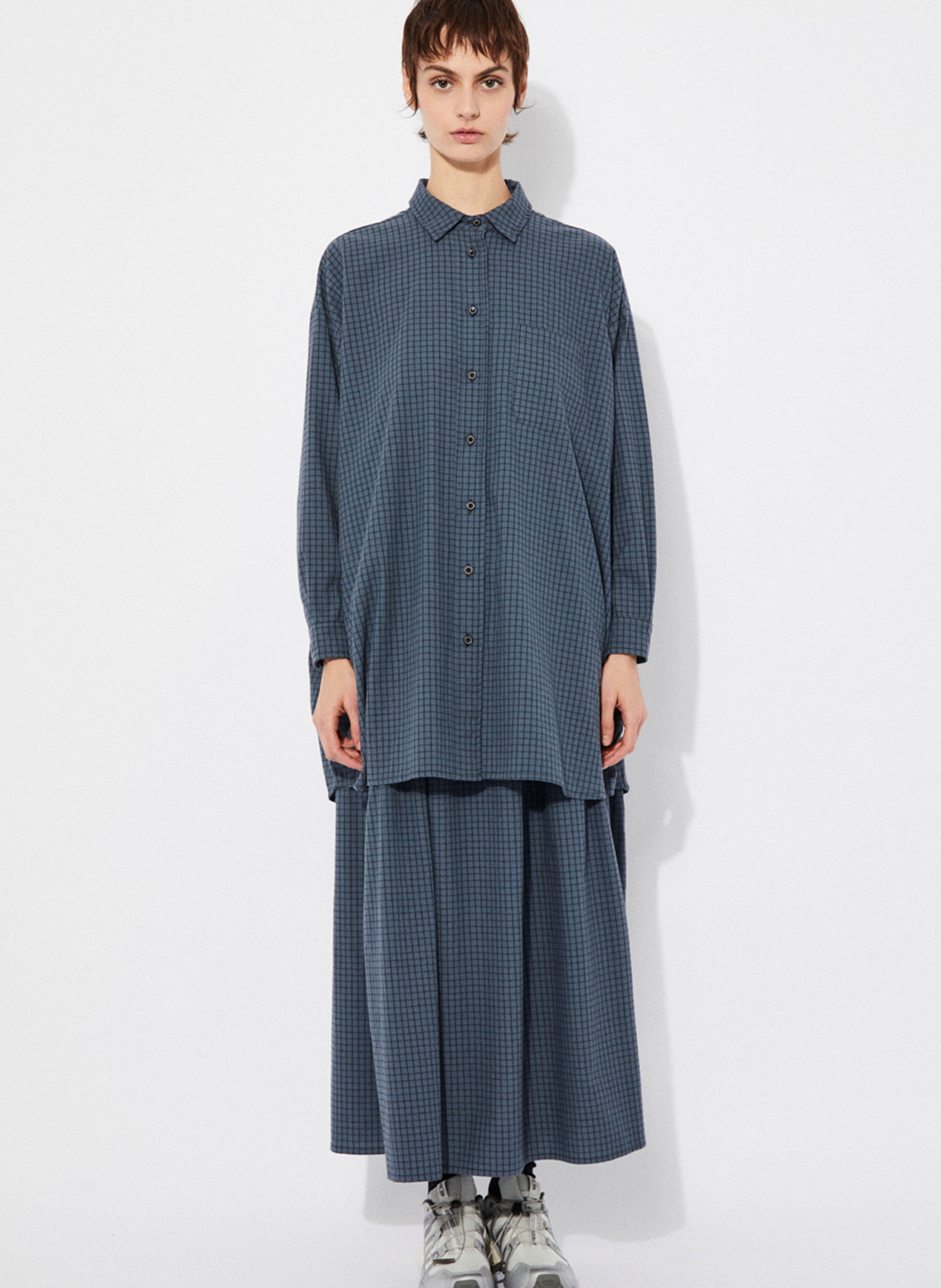 Camisa Larga A Cuadros De Algodón Orgánico Blue Check Rita Row - Mujer ...