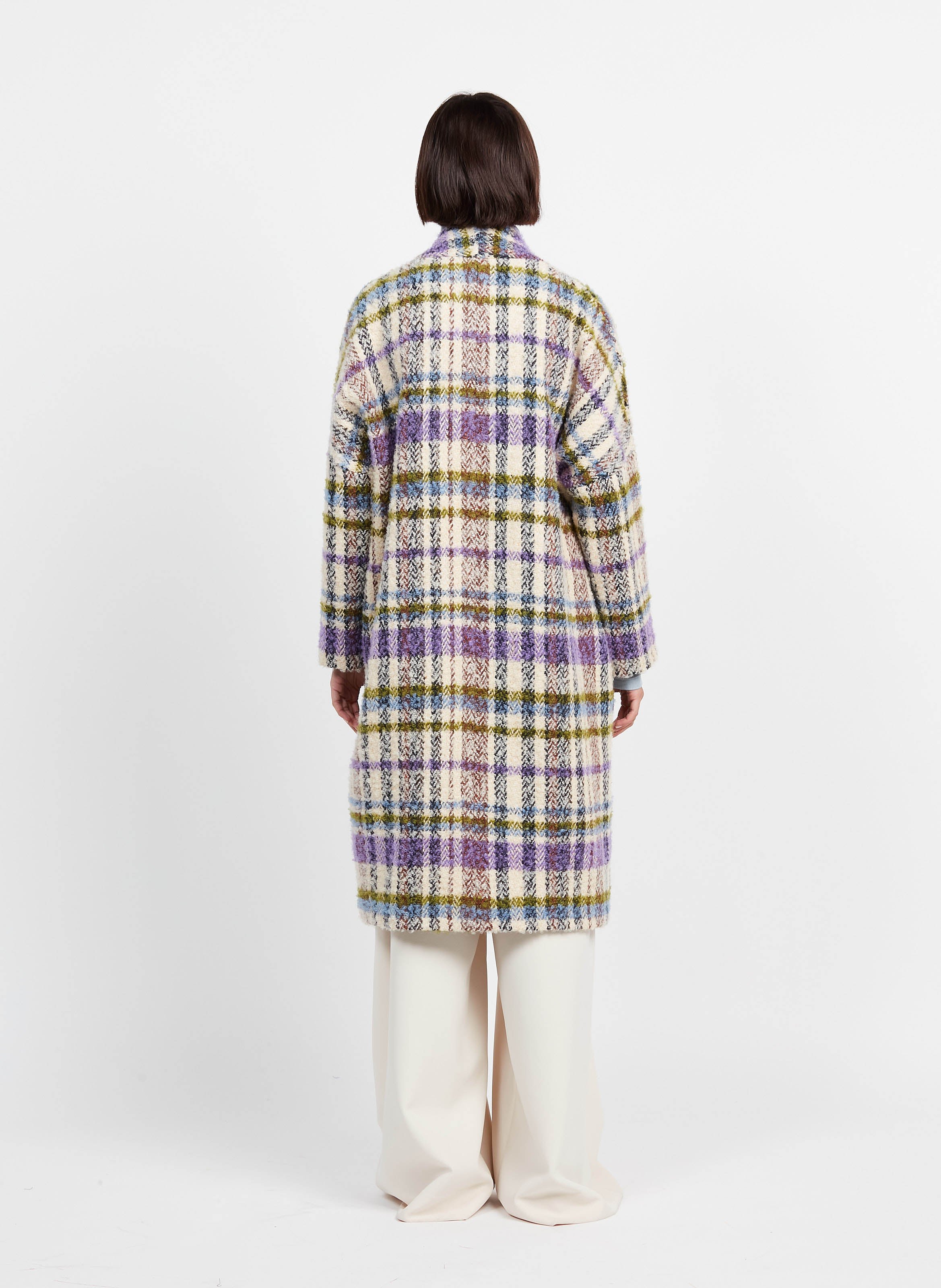 Long Checked Coat Lavande Bella Jones - Women | Place des Tendances