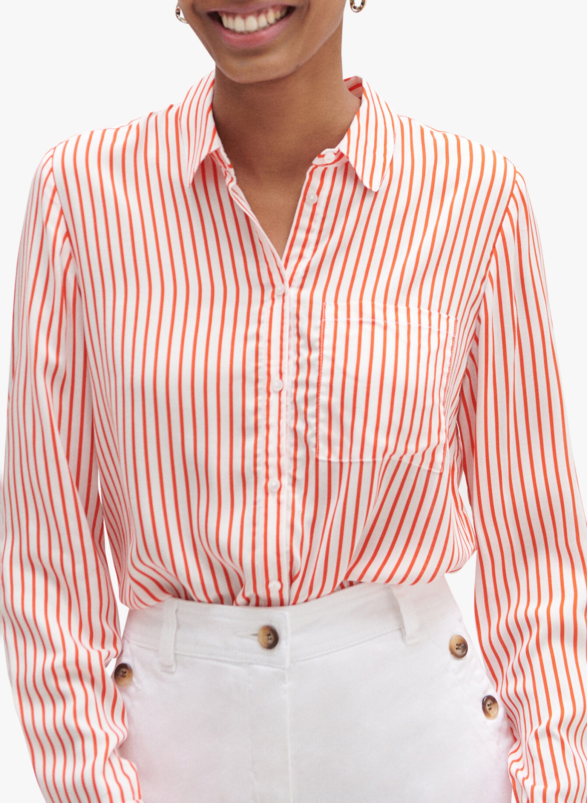 Chemise col classique rayée Tania Orange Caroll - Femme 1911006 | Place ...
