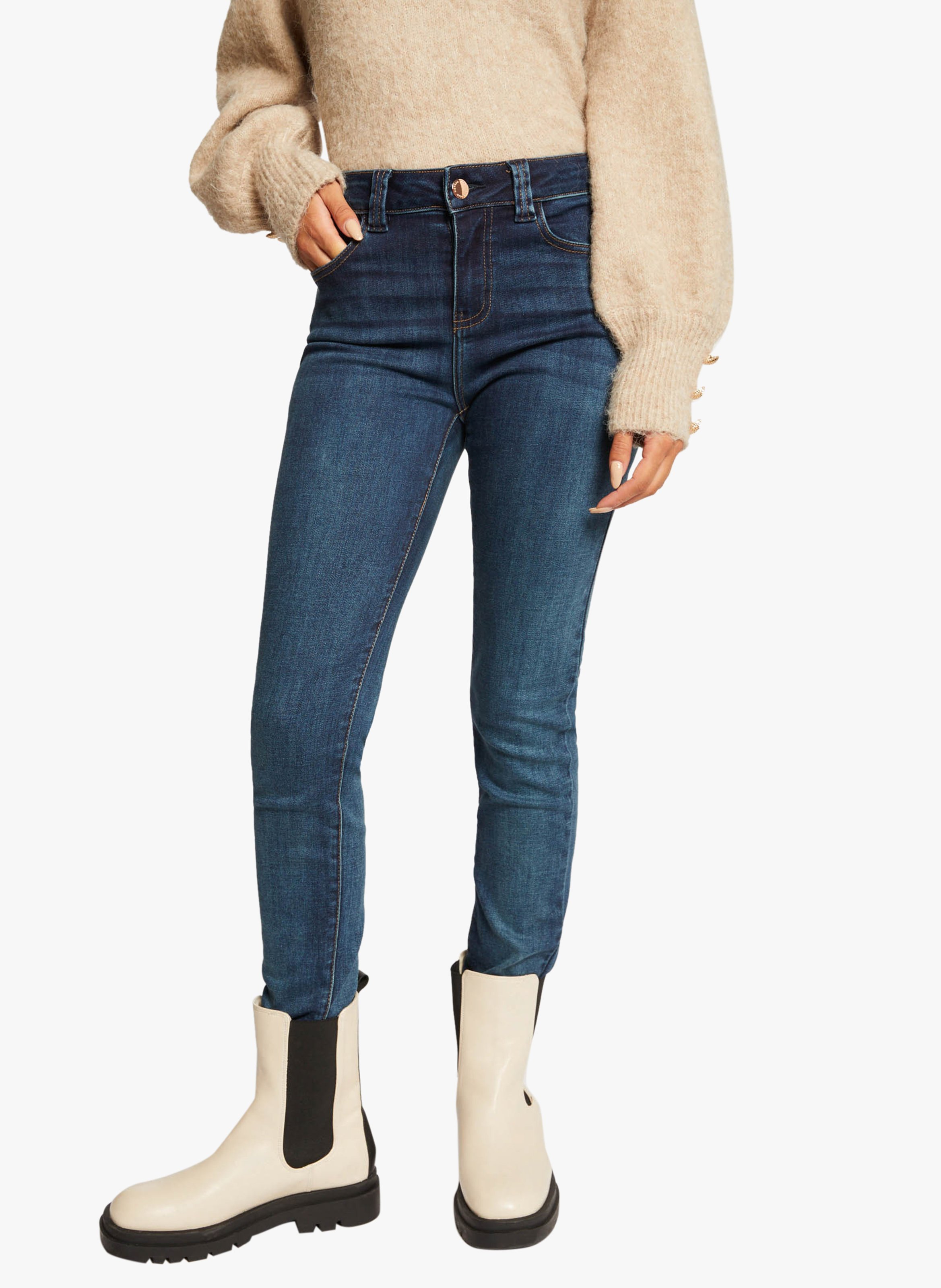 Vaquero Slim Desteñido De Talle Alto Jean Stone Morgan - Mujer | Place ...