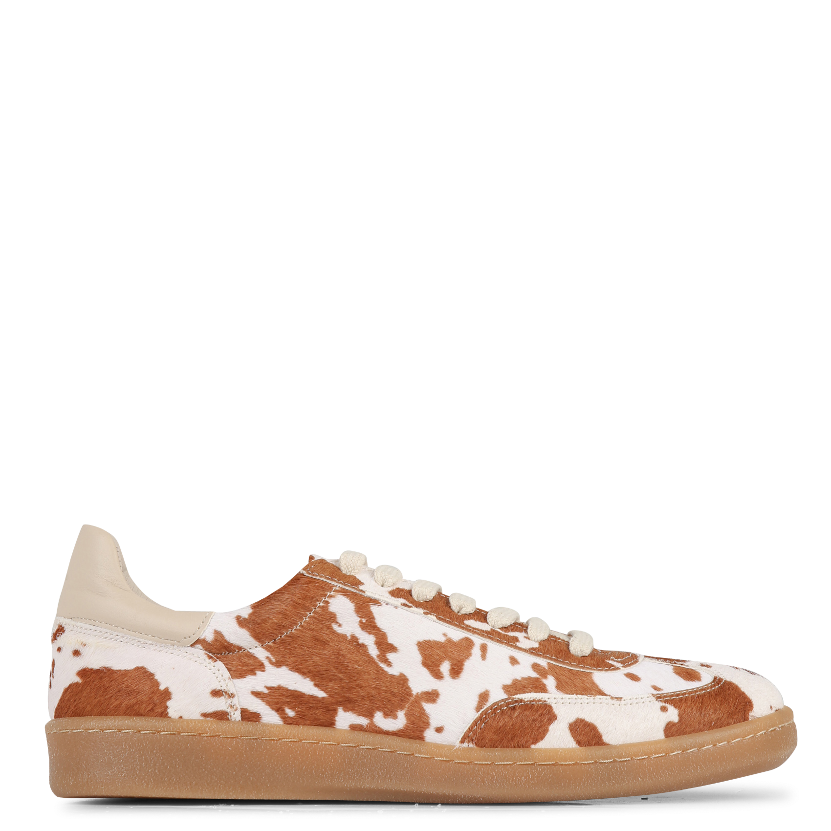 Low-Top leather mix sneakers Pel imp vache Mellow yellow - Women 16 38 ...
