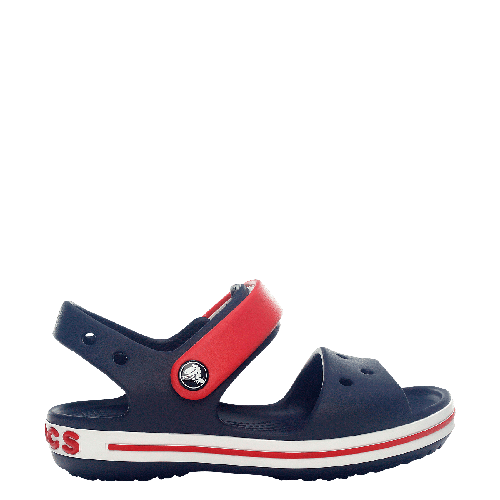 Flache Plateau-sandalen Mit Streifen Navy Red Crocs - Kind | Place des ...
