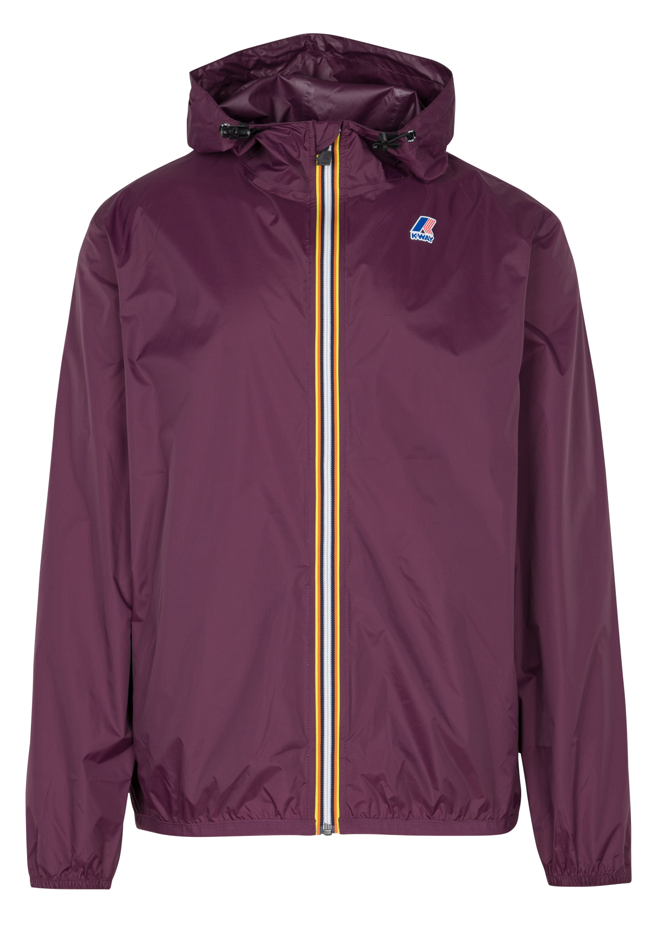 Screen-printed windbreaker with hood Violet dk purple K-Way - Women ...
