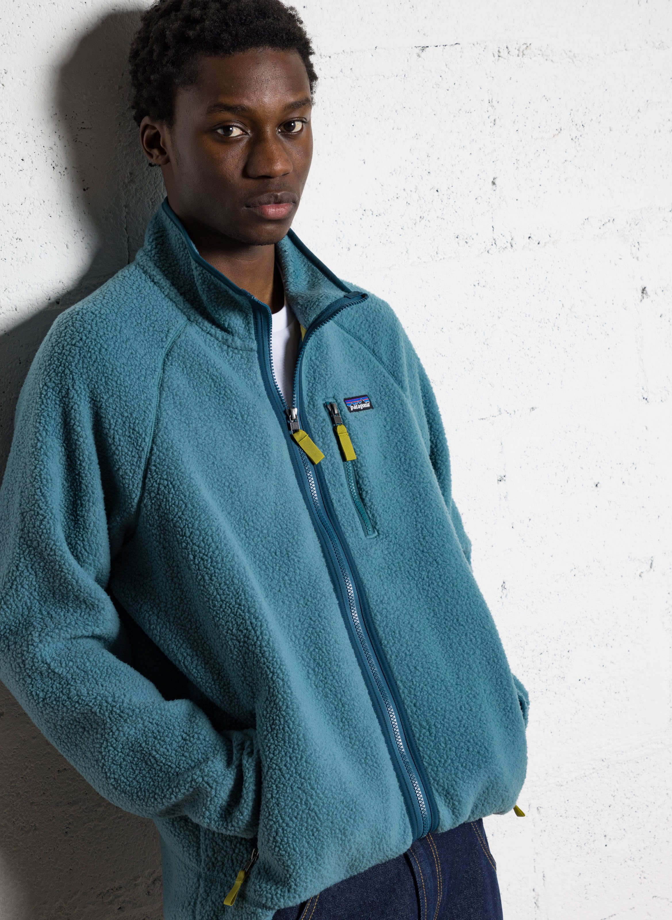 Textured high-neck fleece Wetland blue Patagonia - Men 22801 | Place ...