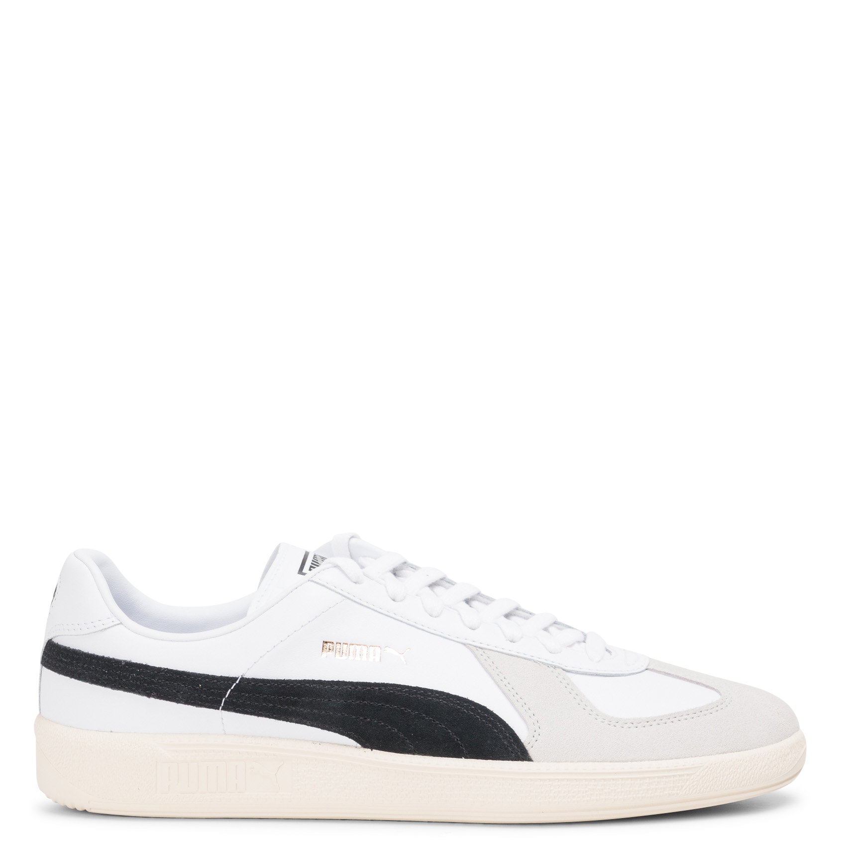 Bi-material-effect Leather Low-top Sneakers Puma White-nimbus Cloud ...