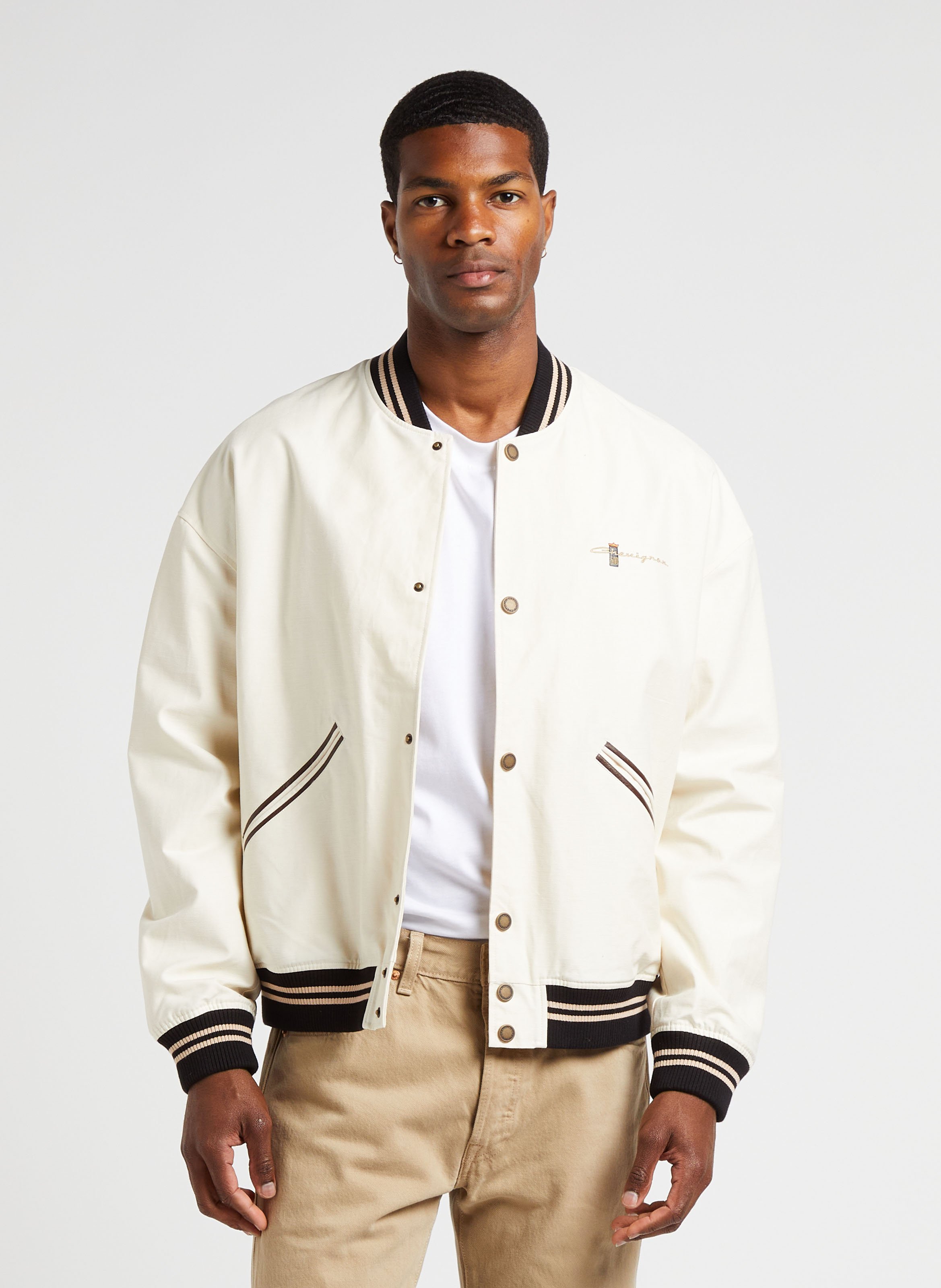 Straight Jacket With Varsity Collar Beige Chevignon - Men - WECLC022 ...