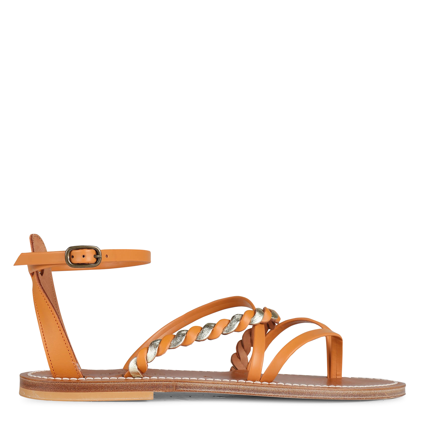 Flat Leather Sandals Calidis Takaba Platine K Jacques - Women | Place ...
