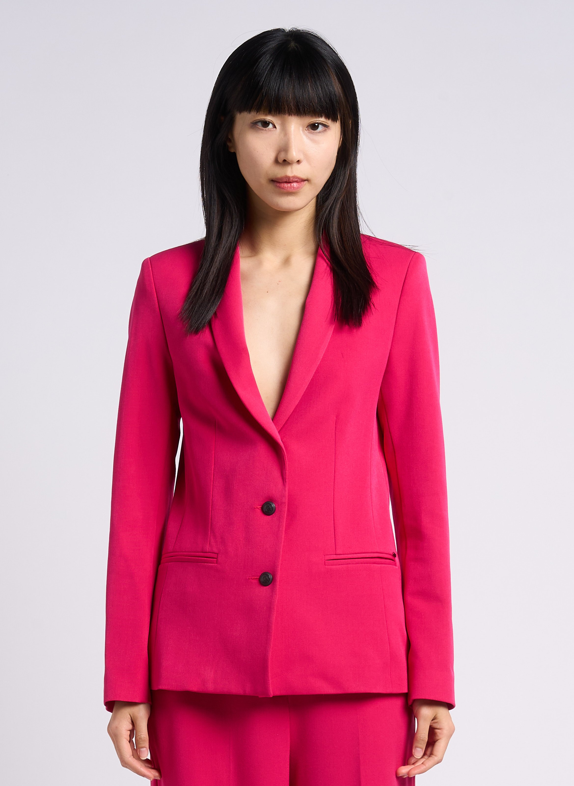 Blazer With Tailored Collar Rose Fuschia Ikks - Women - BY40165-84-ROSE ...