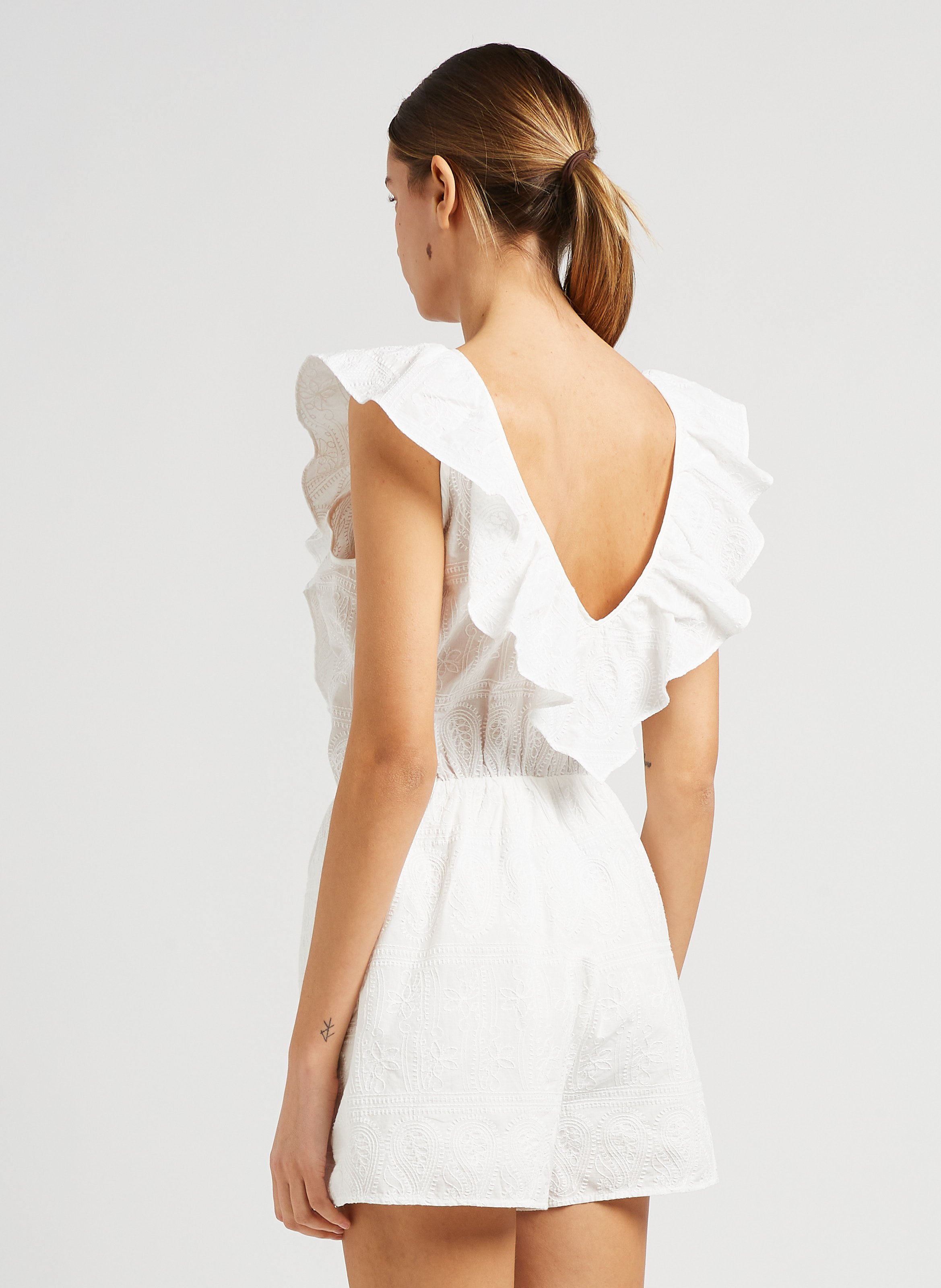 Embroidered Cotton Playsuit Optical Marie Sixtine - Women | Place des ...