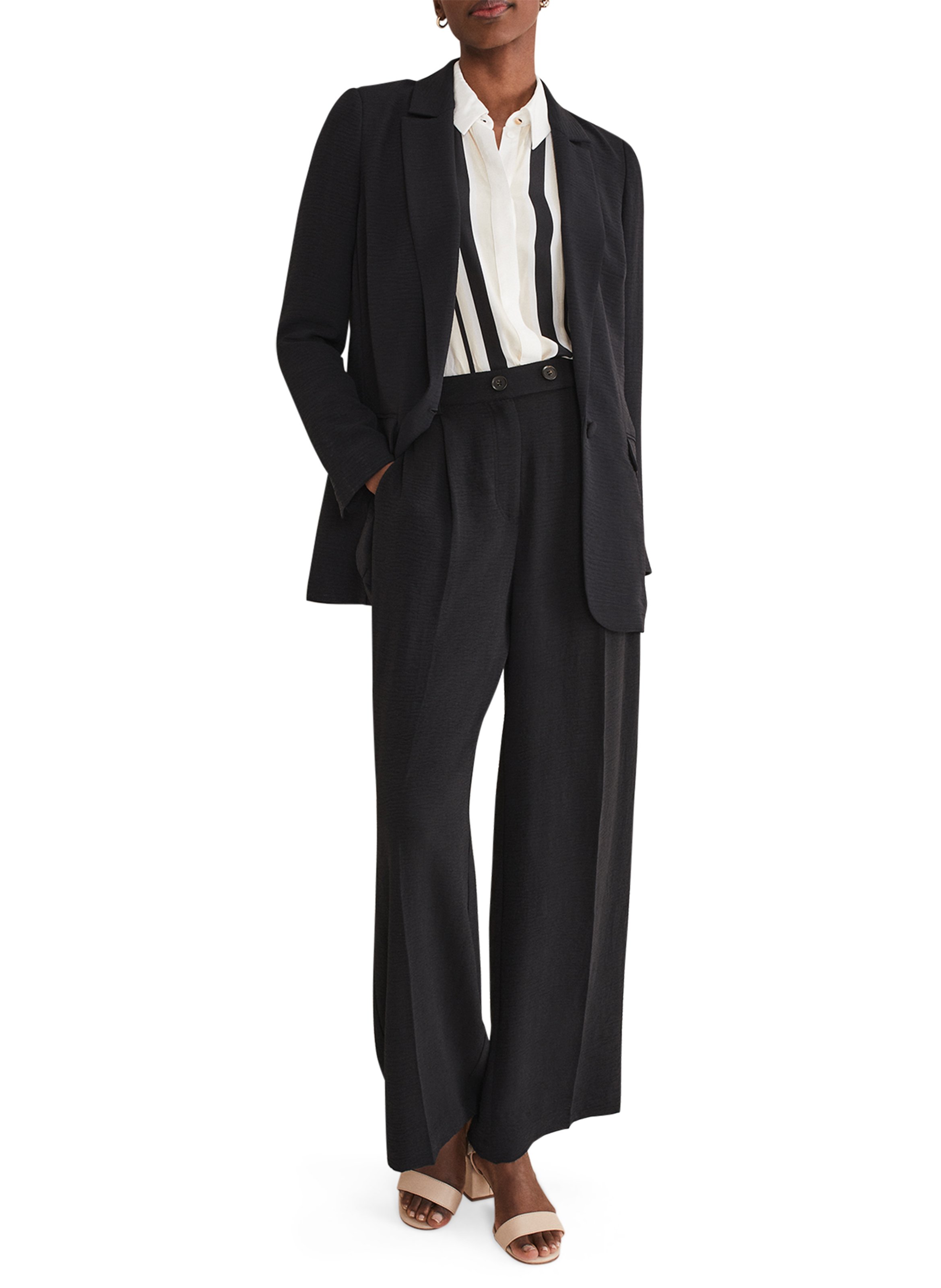 Straight-cut Tailored Jacket Black Phase Eight - Women | Place des ...