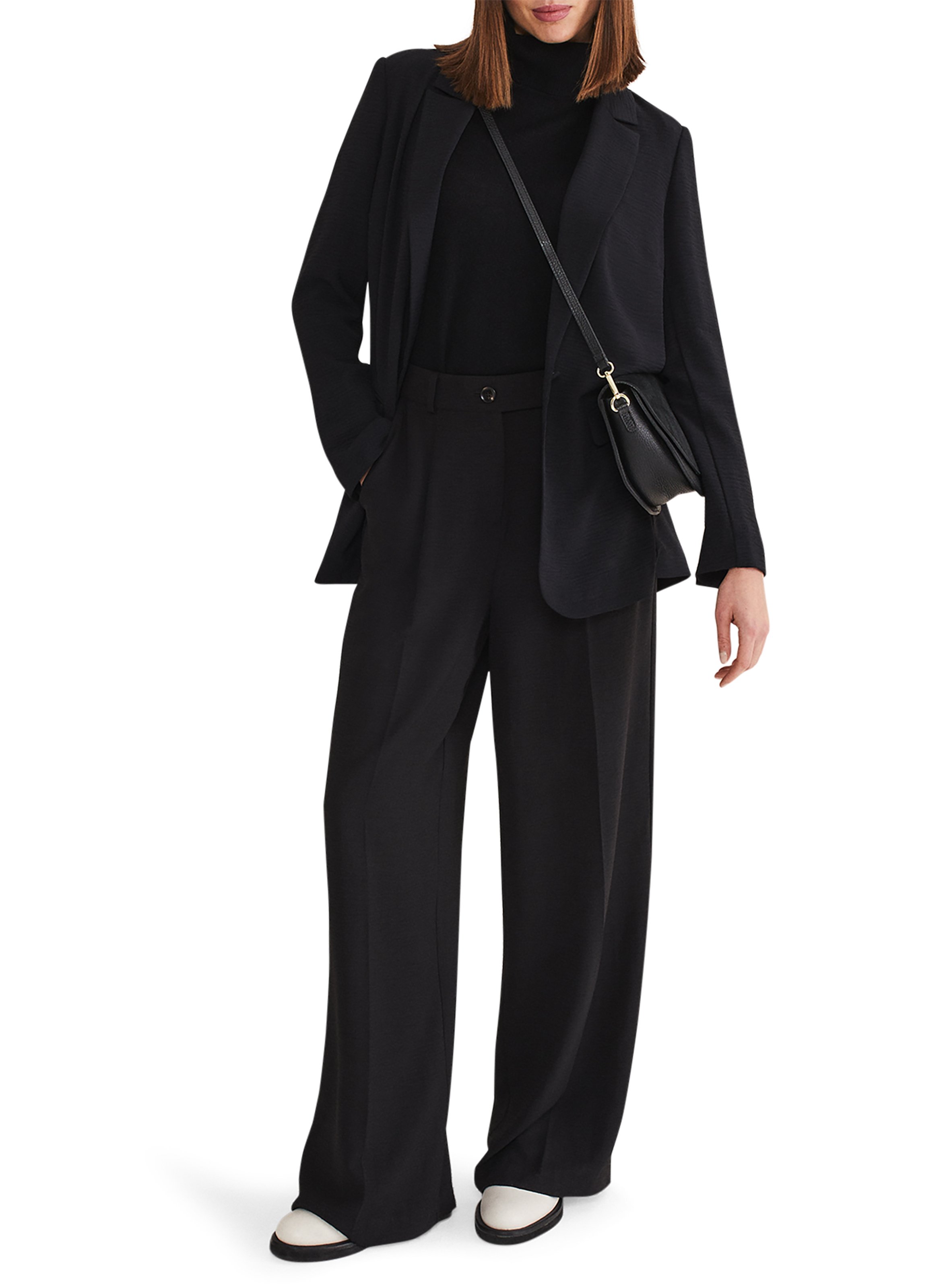 Straight-cut Tailored Jacket Black Phase Eight - Women | Place des ...