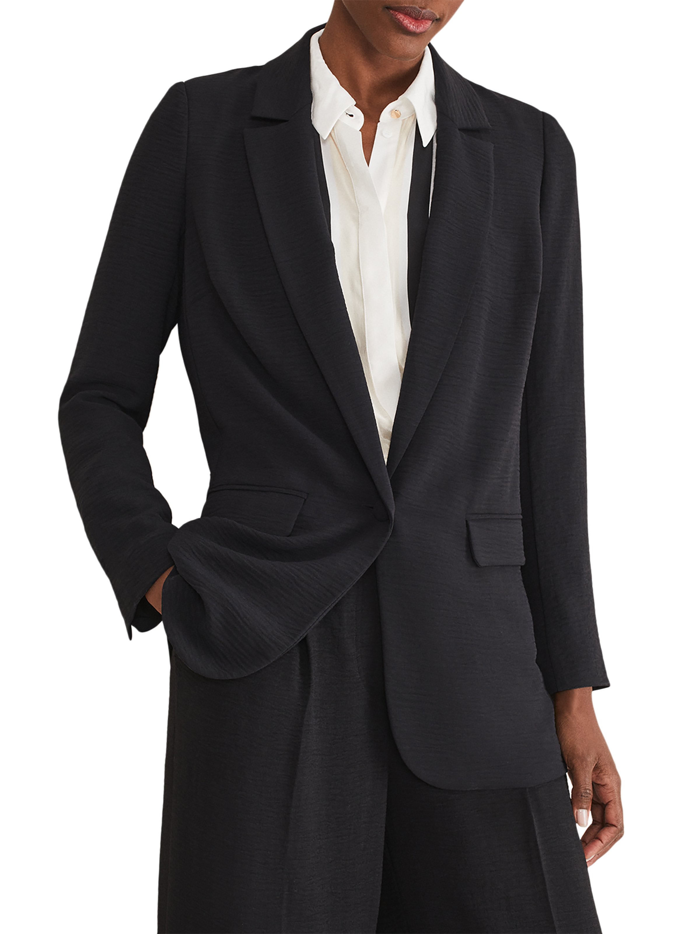 Straight-cut Tailored Jacket Black Phase Eight - Women | Place des ...