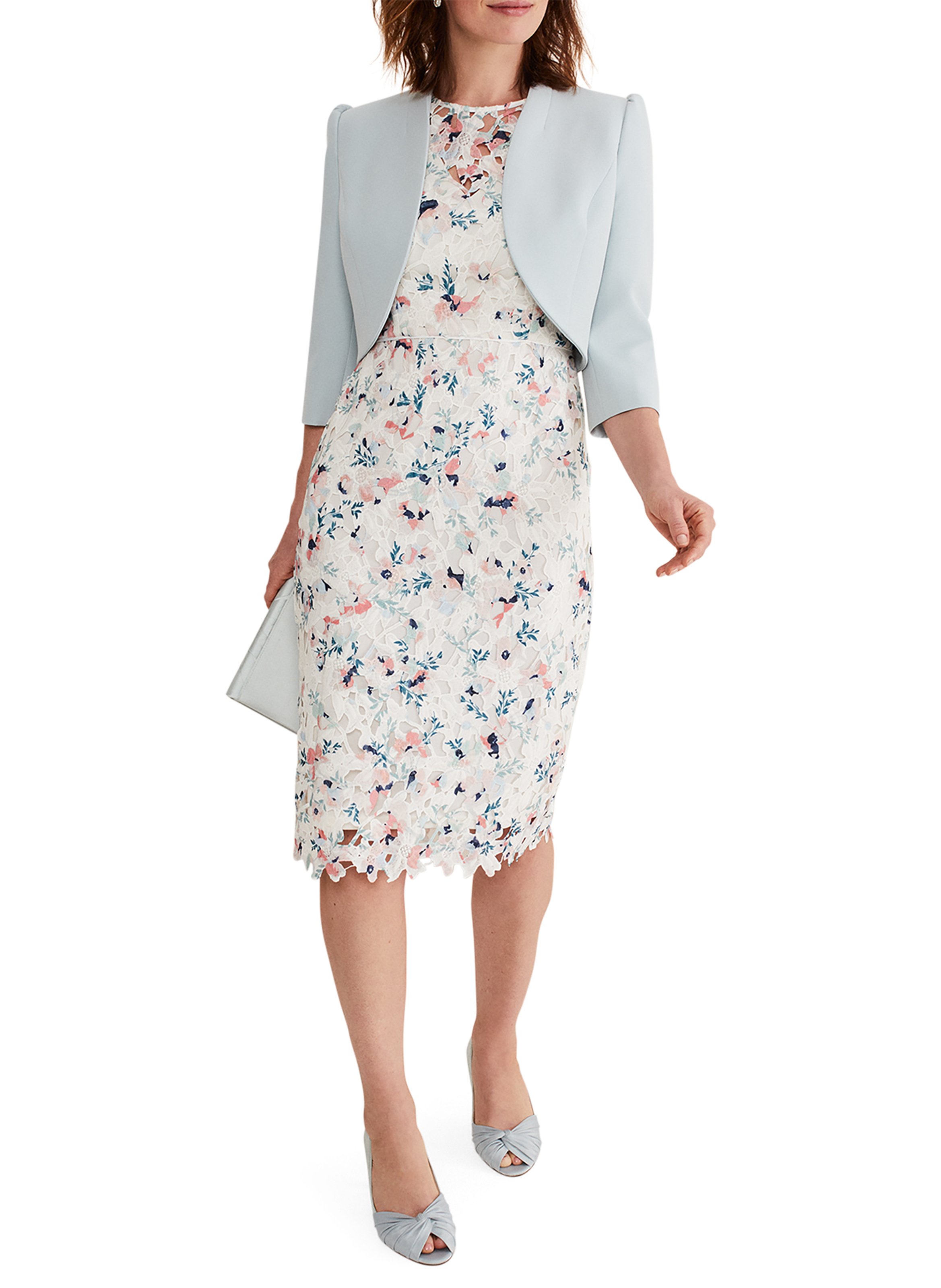 Fitted Cropped Jacket Green Phase Eight - Women | Place des Tendances