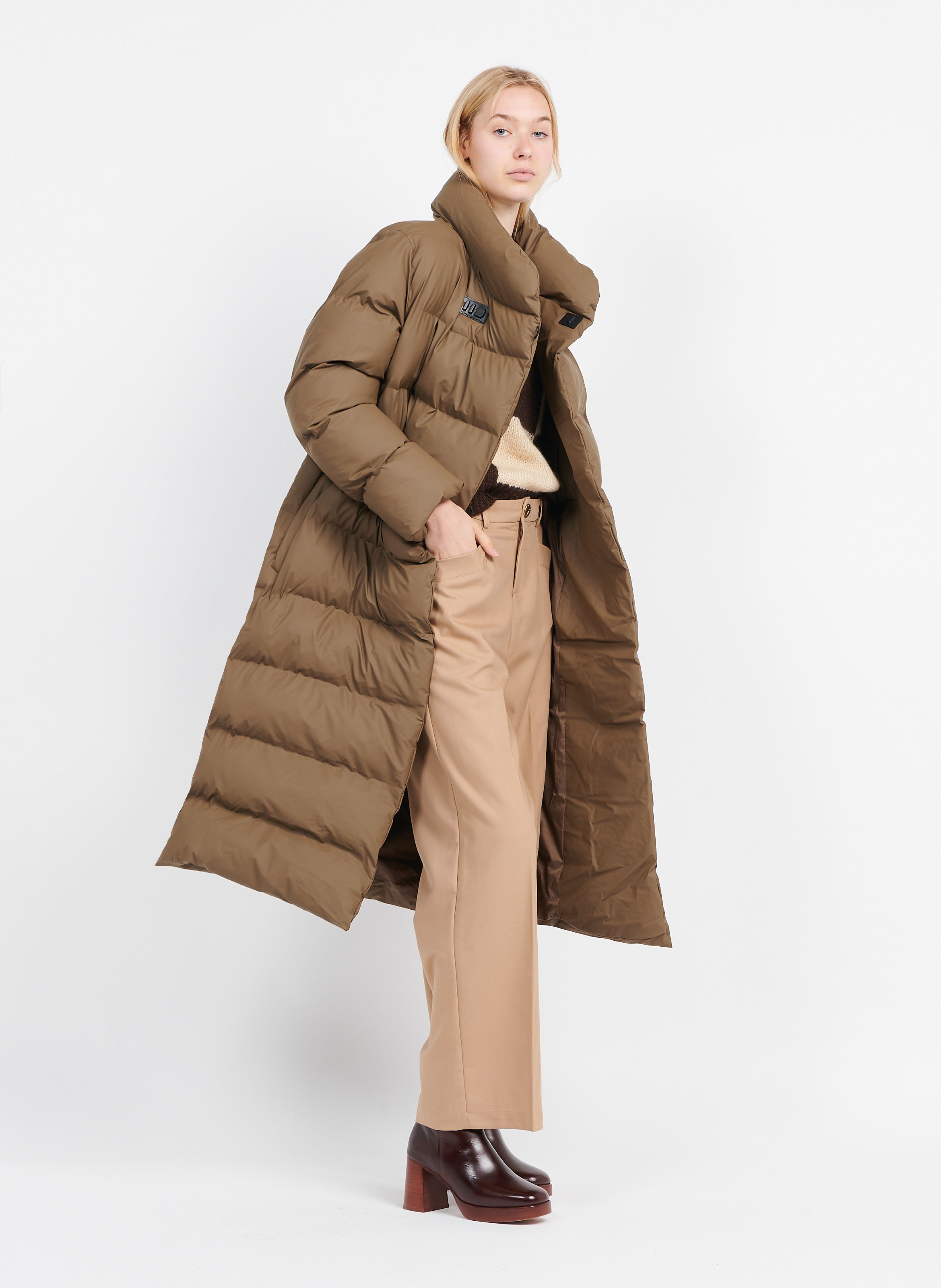 Long Padded Jacket Wood Rains - Women | Place des Tendances