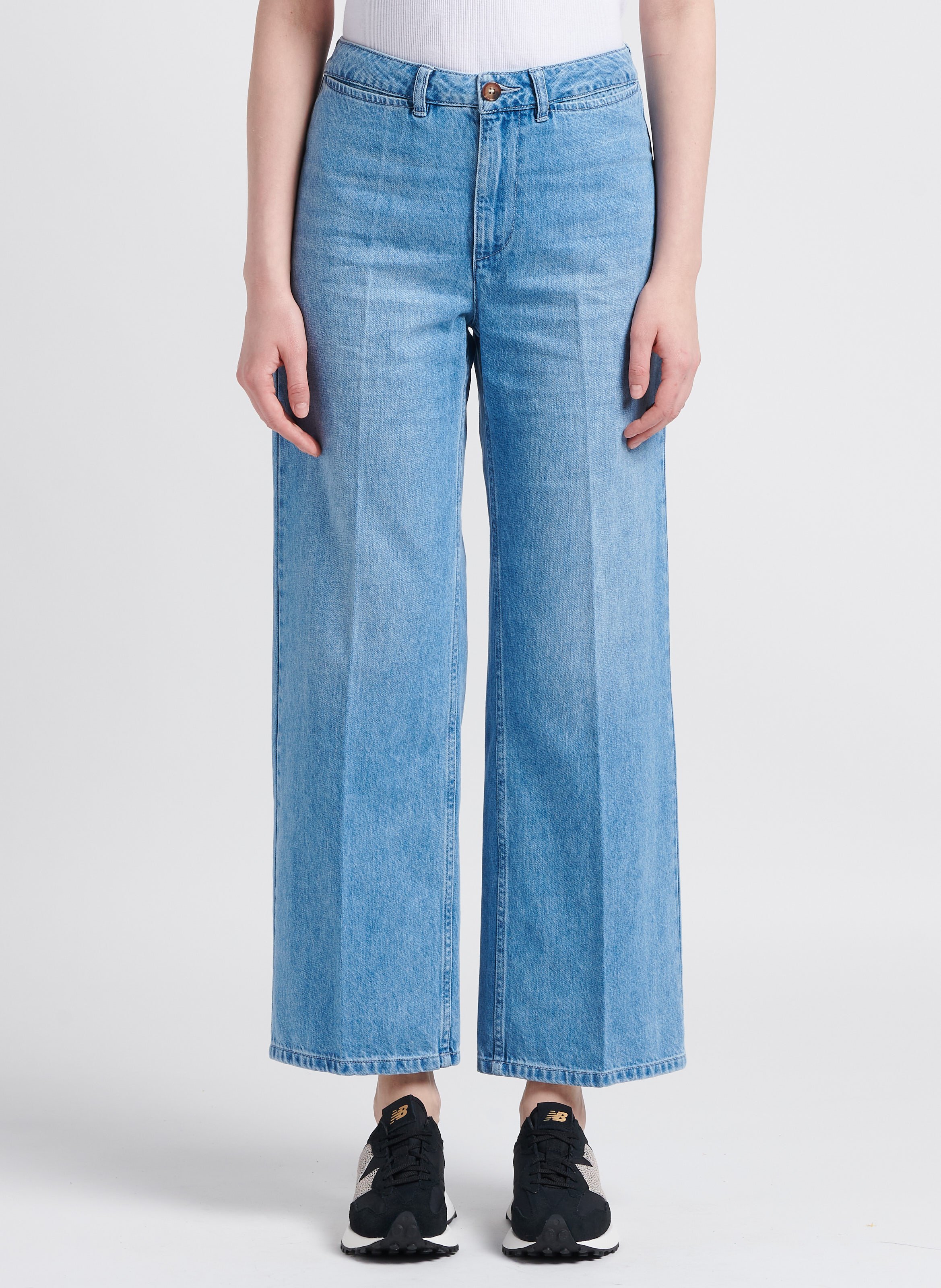 Straight-cut High-rise Wide-leg Jeans In 09 Lab Dip - Women - Europe