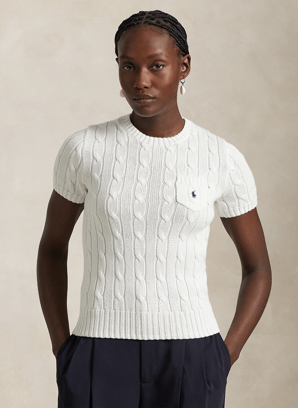 Cotton figure-hugging sweater White Polo Ralph Lauren - Women 211895379 ...