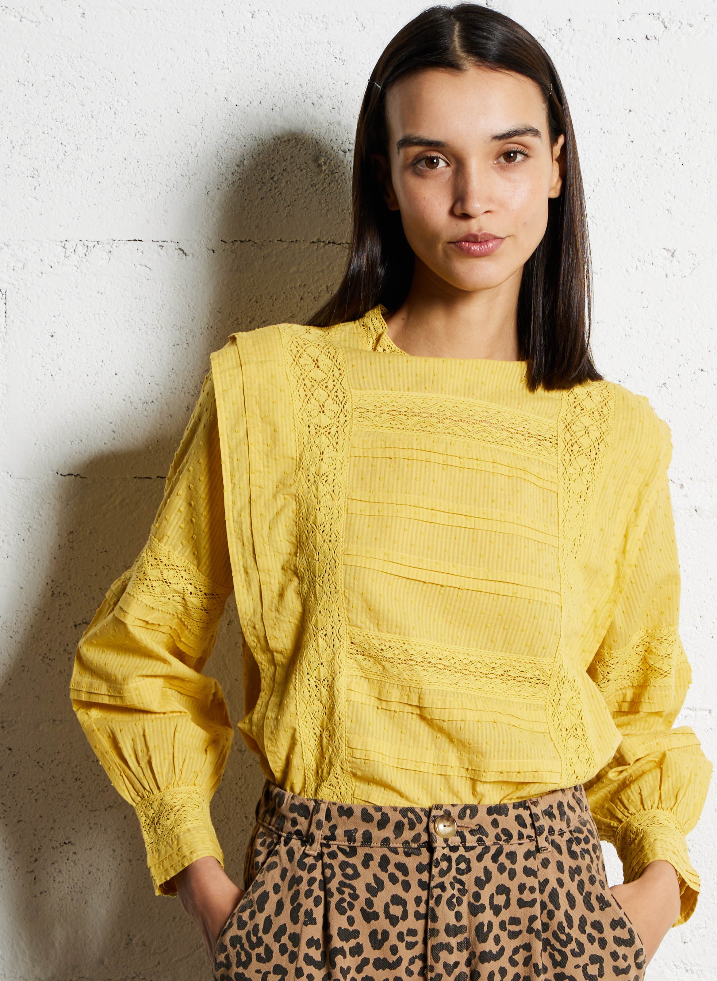 Straight lace cotton blouse Tournesol Des petits hauts - Women 1E250422 ...