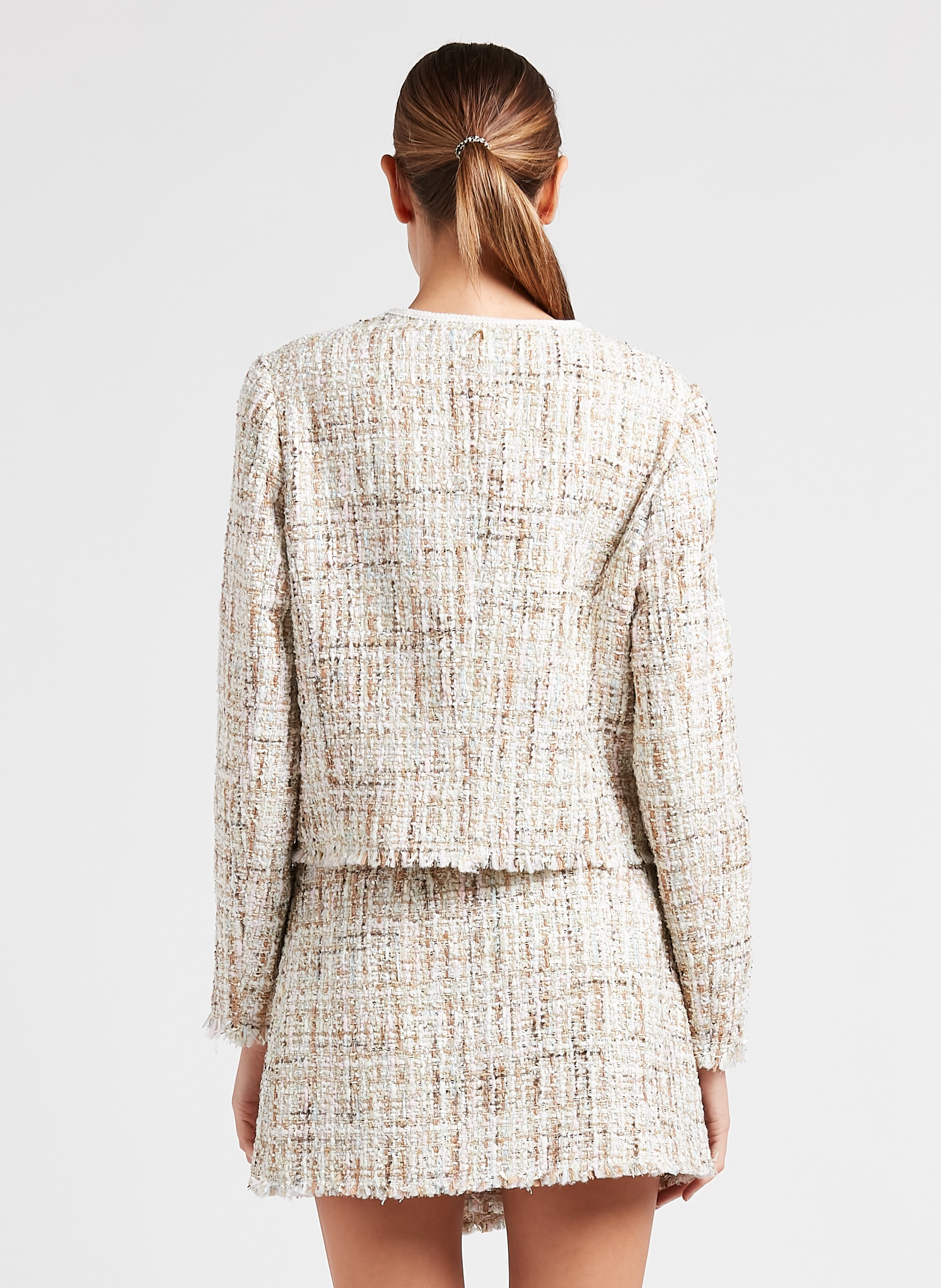 Round-neck Tweed Jacket Soft Boucle Twinset - Women | Place des Tendances