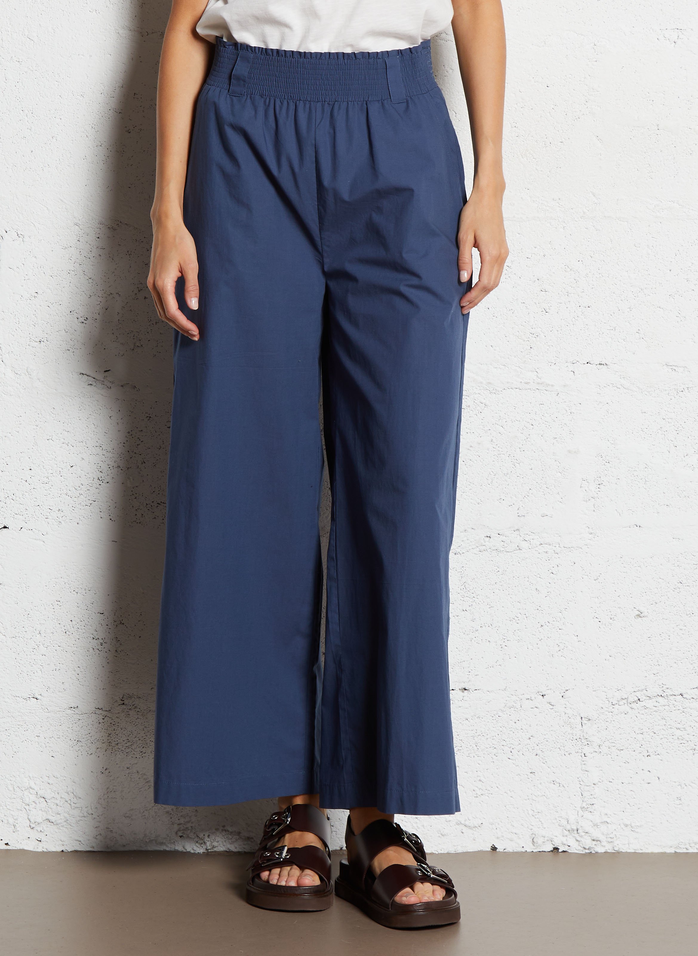 Pantalon large en coton Berthie Encre Maison 123 - Femme 6552362 ...