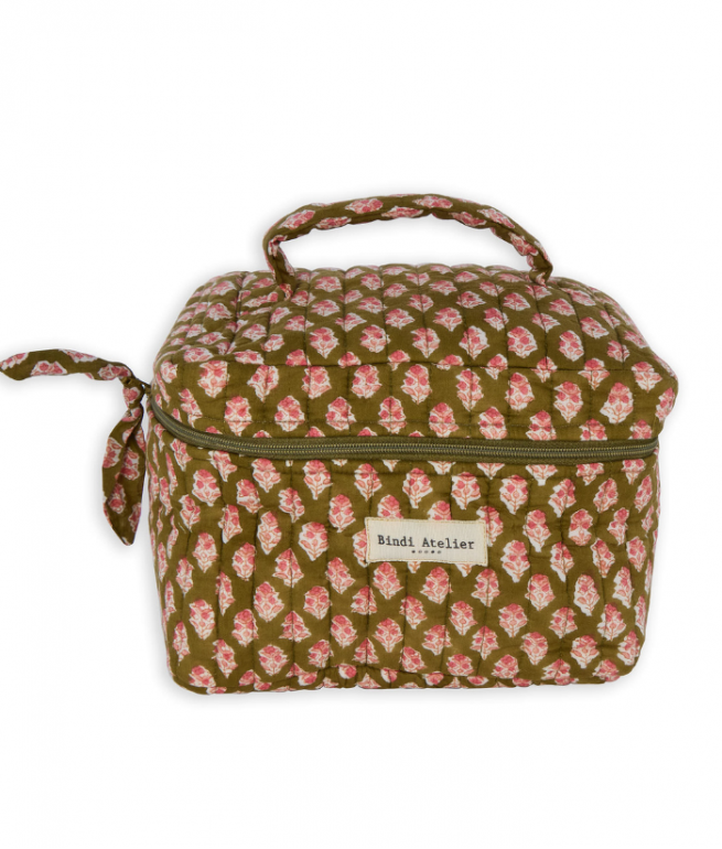 Trousse vanity Aarti verde Vert Bindi Atelier - Femme TV_AAR_VER | Place des Tendances