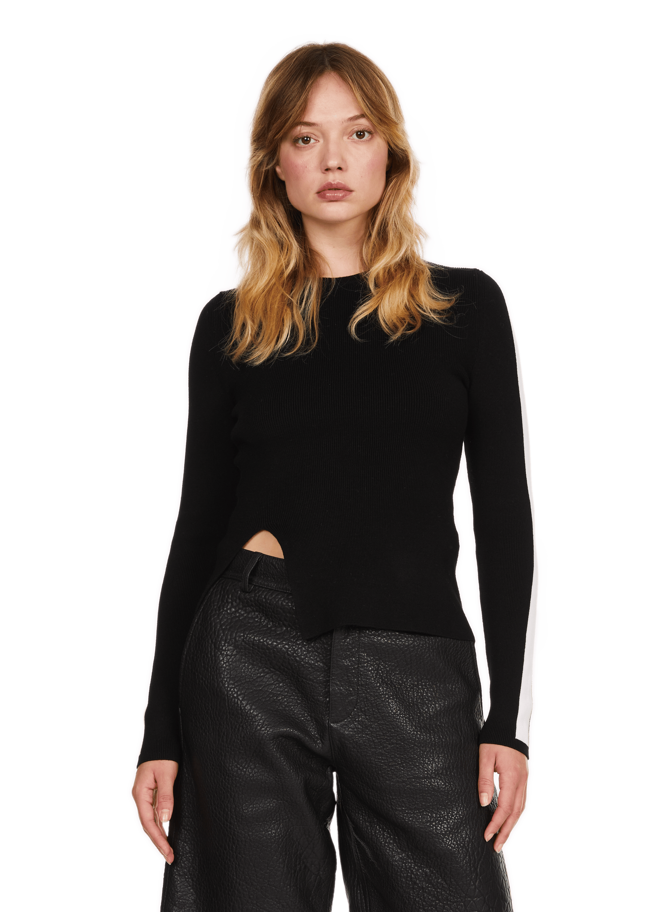 Ribbed body-hugging sweater Noir Saison 1865 - Women UBO | Place des ...