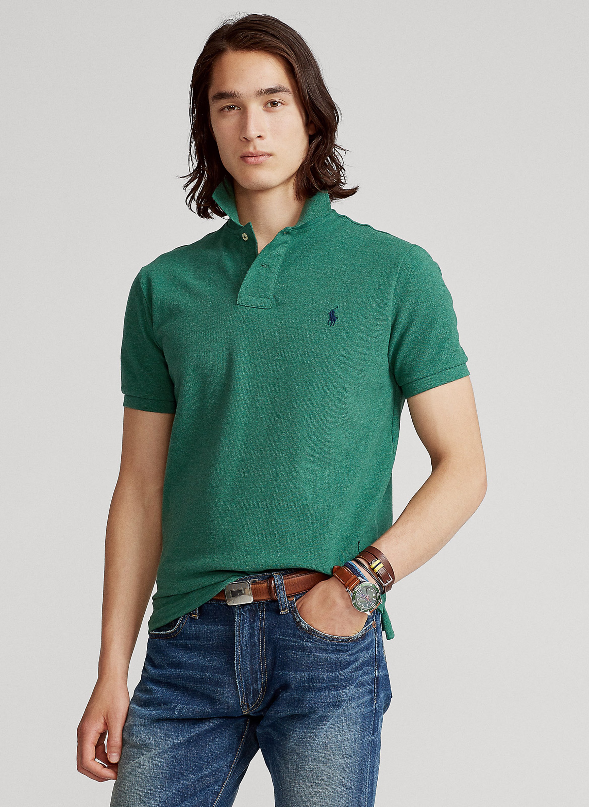 Slim-fit Cotton Polo Verano Green Heather C7587 Polo Ralph Lauren - Men ...