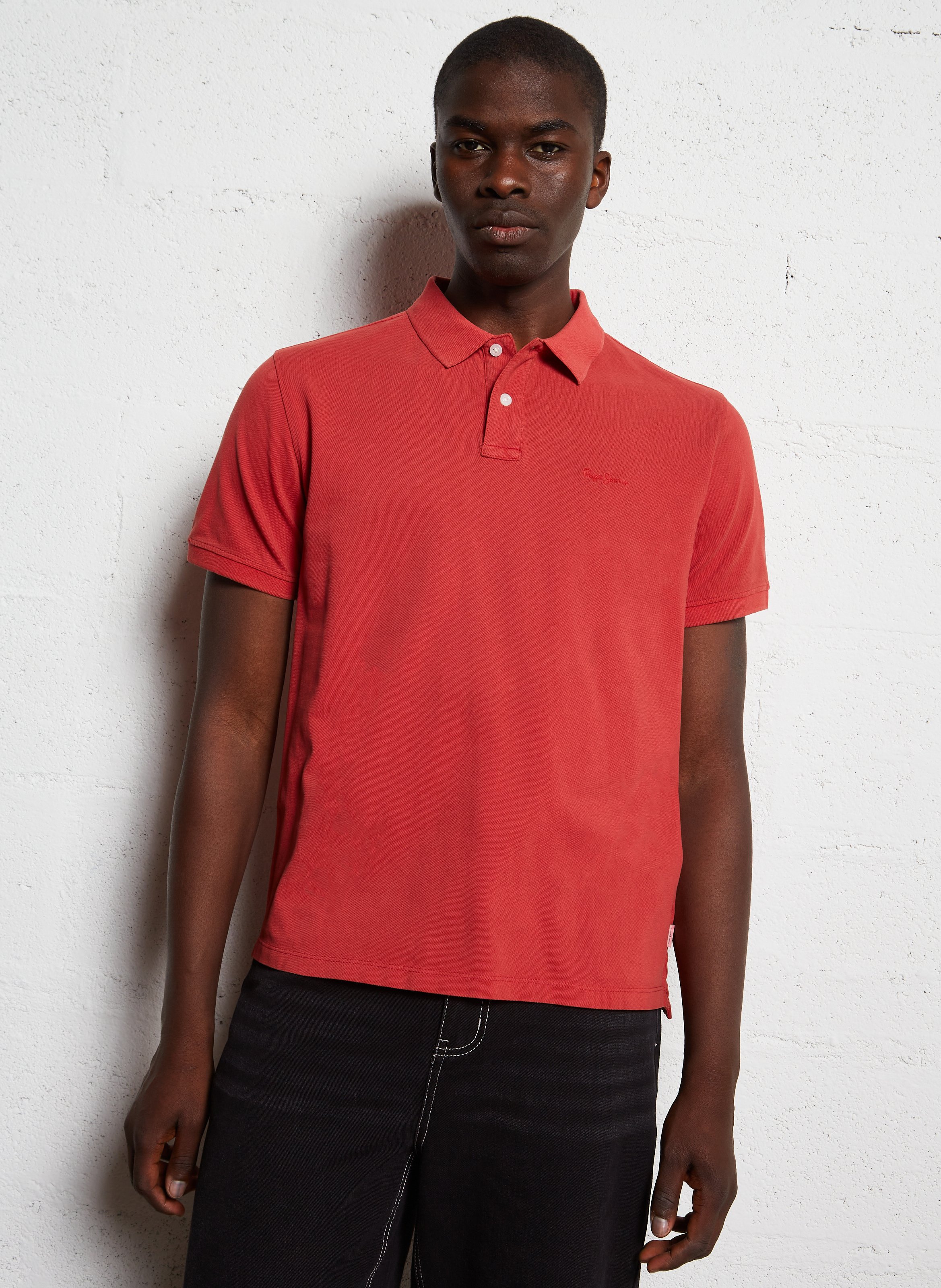 Regular-fit cotton polo Cedar wood brown Pepe Jeans - Men PM542099 ...