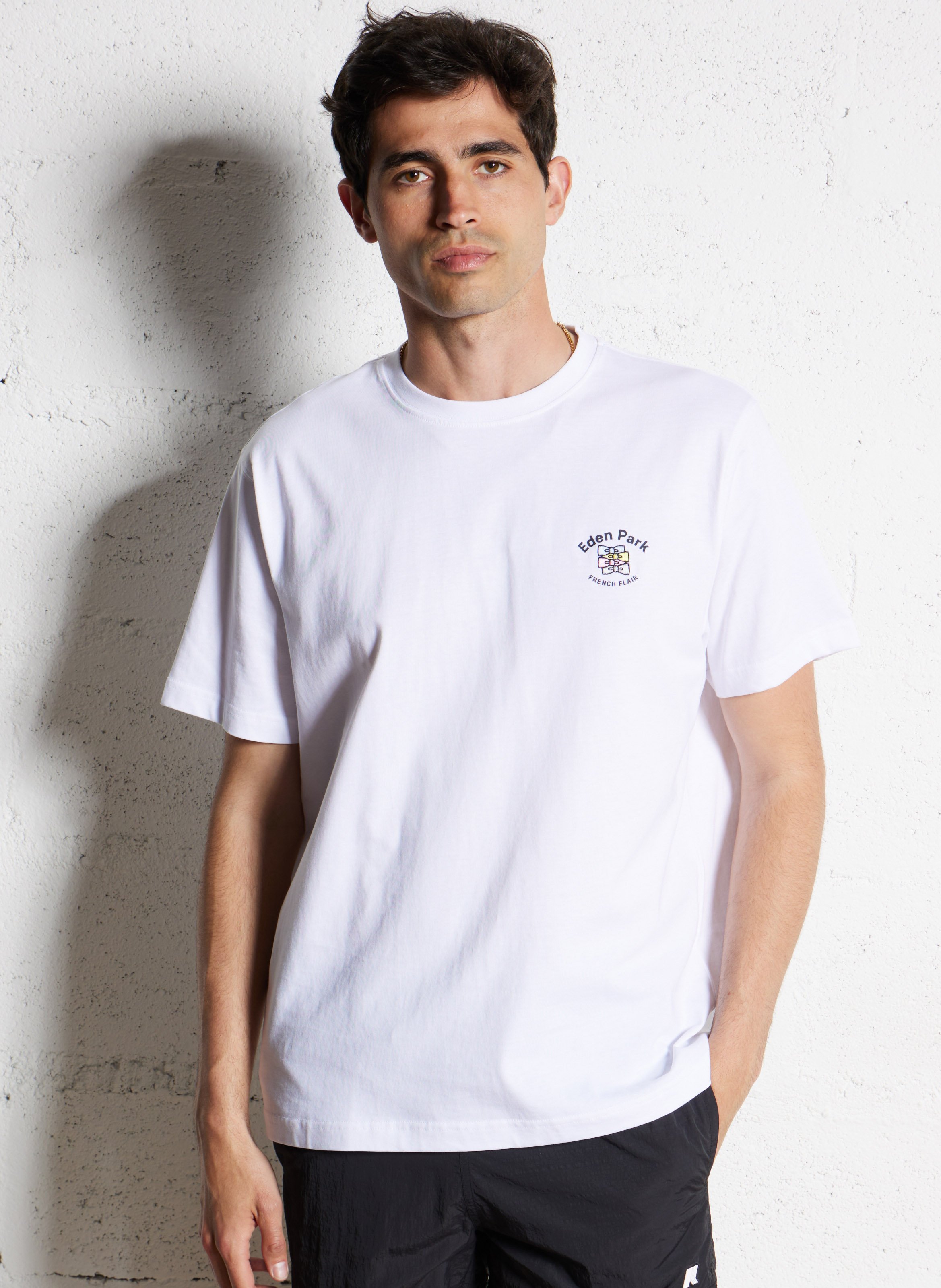 Tee-shirt cpl rond en coton Blanc Eden Park - Homme E25MAITC0041 ...