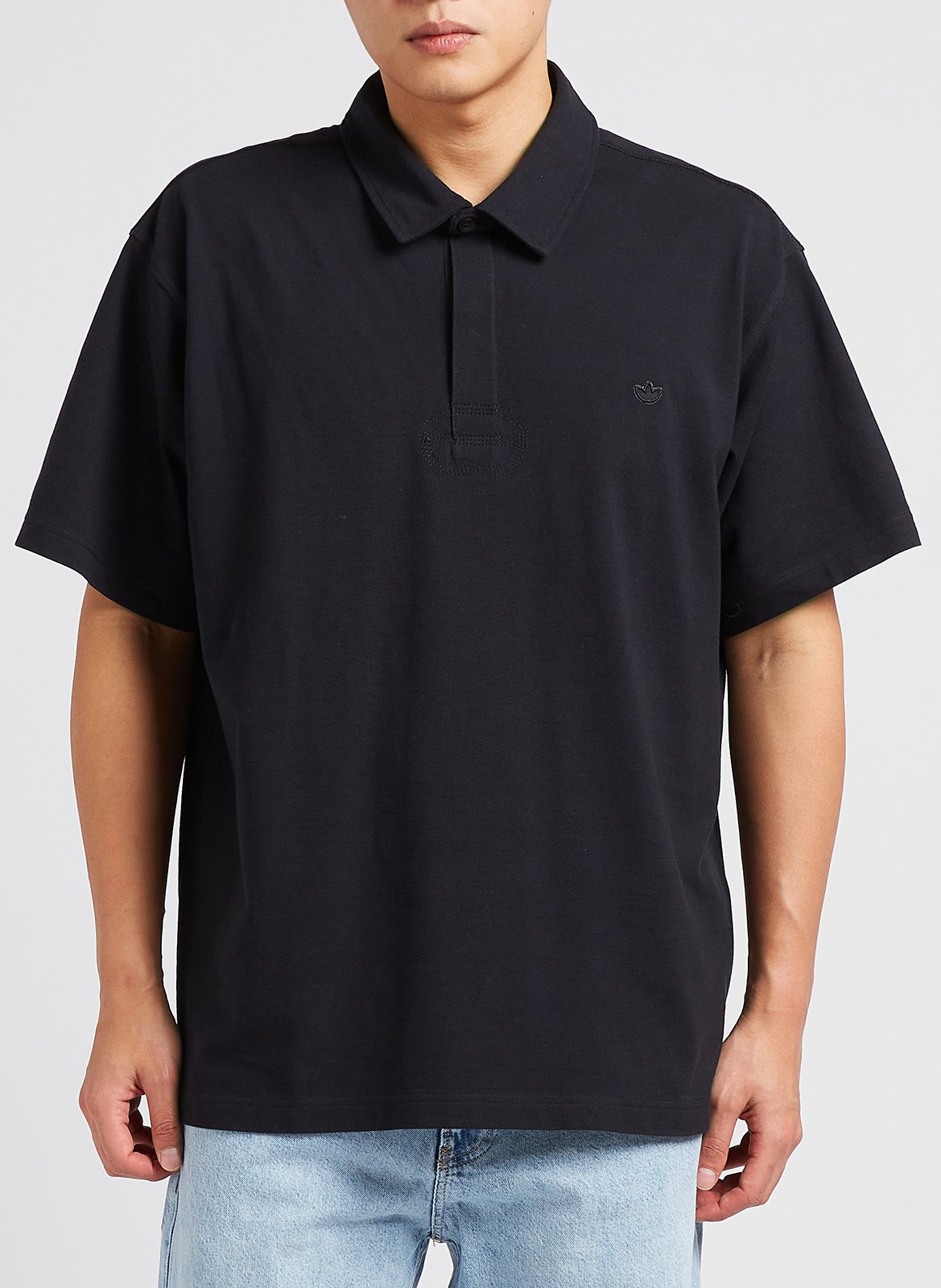 Polo de algodón con cuello clásico Black Adidas - Hombre HR8677 | Place ...