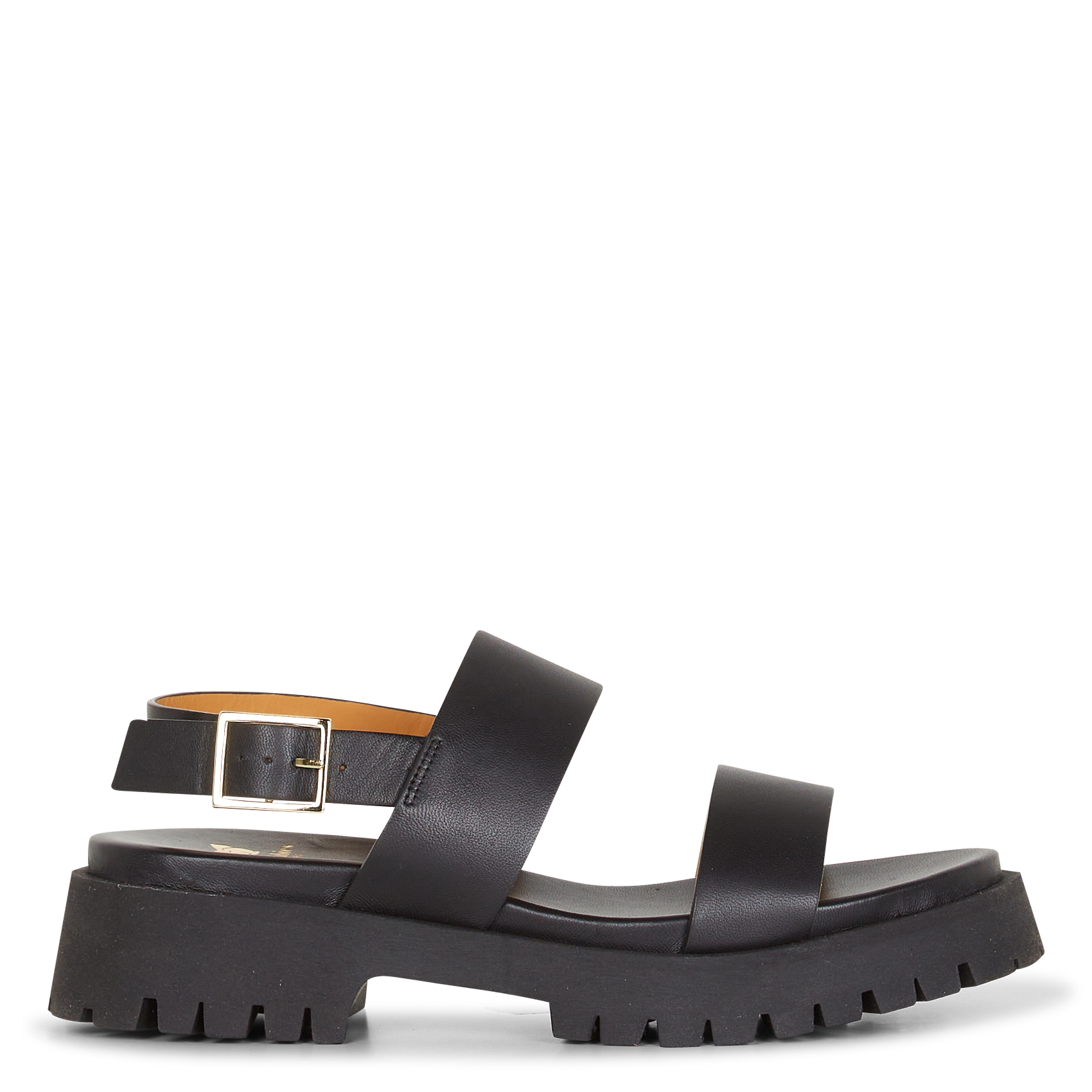 Chunky Sole Leather Sandals Noir Passion Bobbies - Women - NAMI-NOIR ...