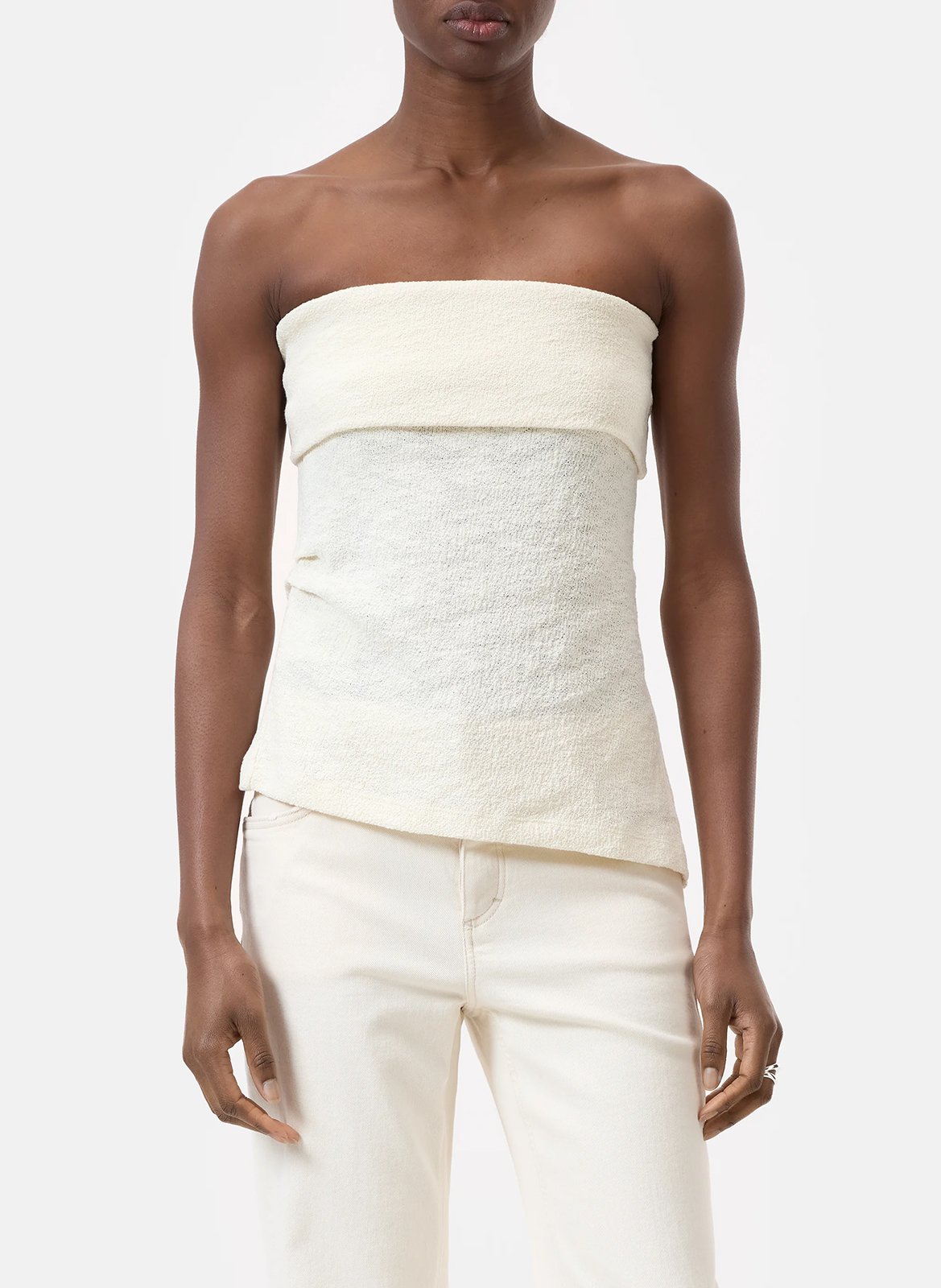 Bustier uni texturé en coton Dune beige Closed - Femme C95068-43E-22 ...