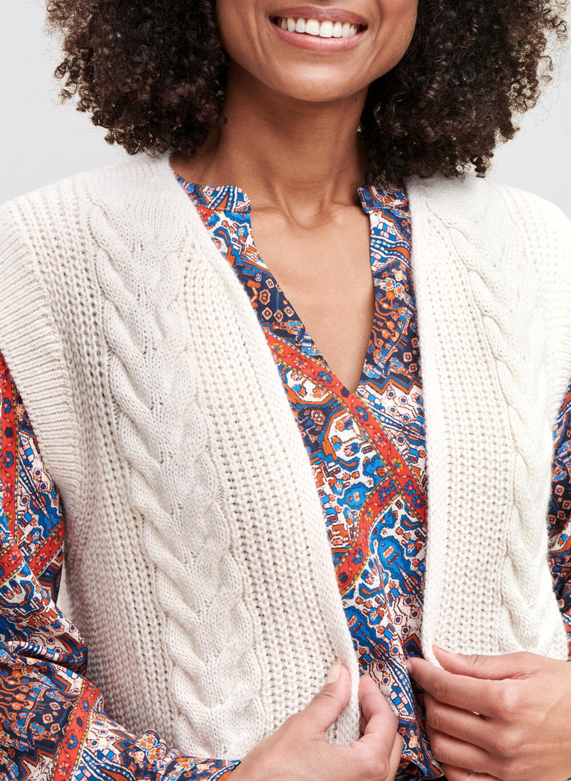 Kurze Strickweste Ecru La Fee Maraboutee - Damen | Place des Tendances