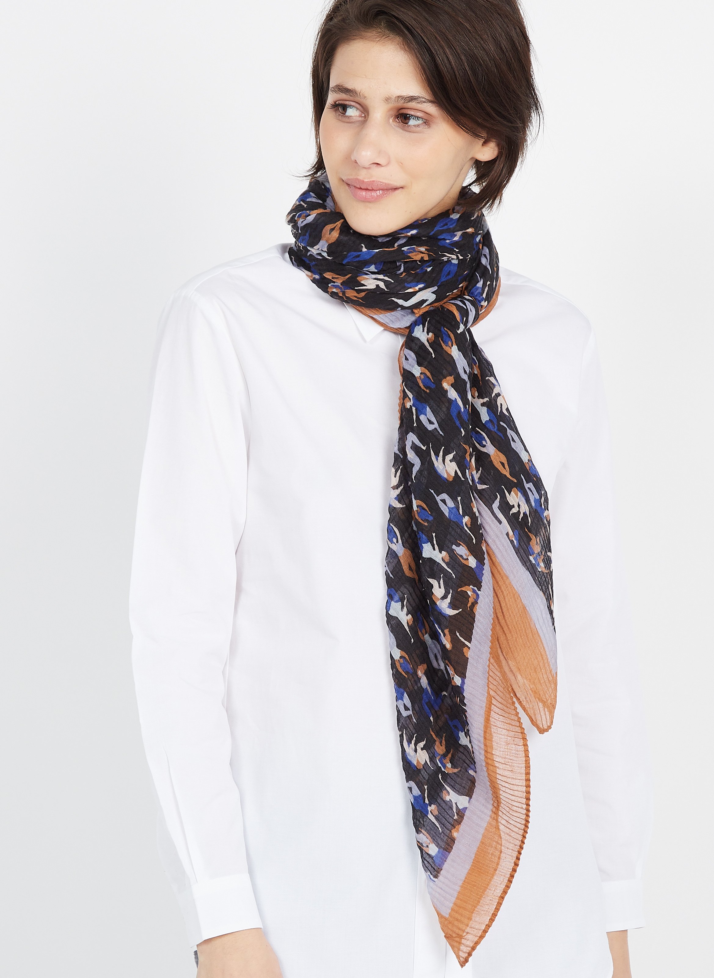 Tagelmust Plissettato Con Motivo Bleu Cobalt I Code - Donna | Place des ...