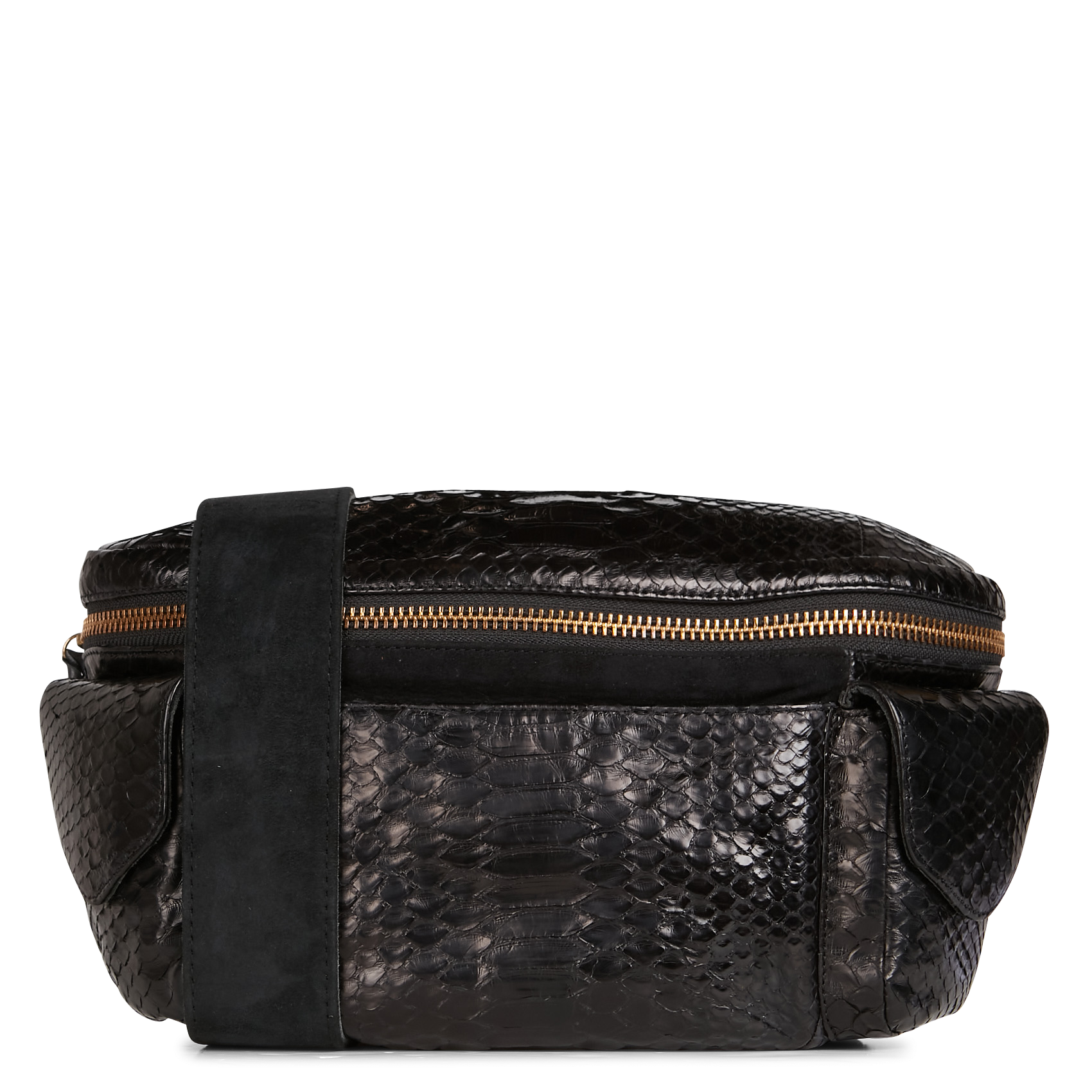 Sac banane en python Jules Python et cuir suede noir Claris Virot - Femme 1741 | Place des Tendances