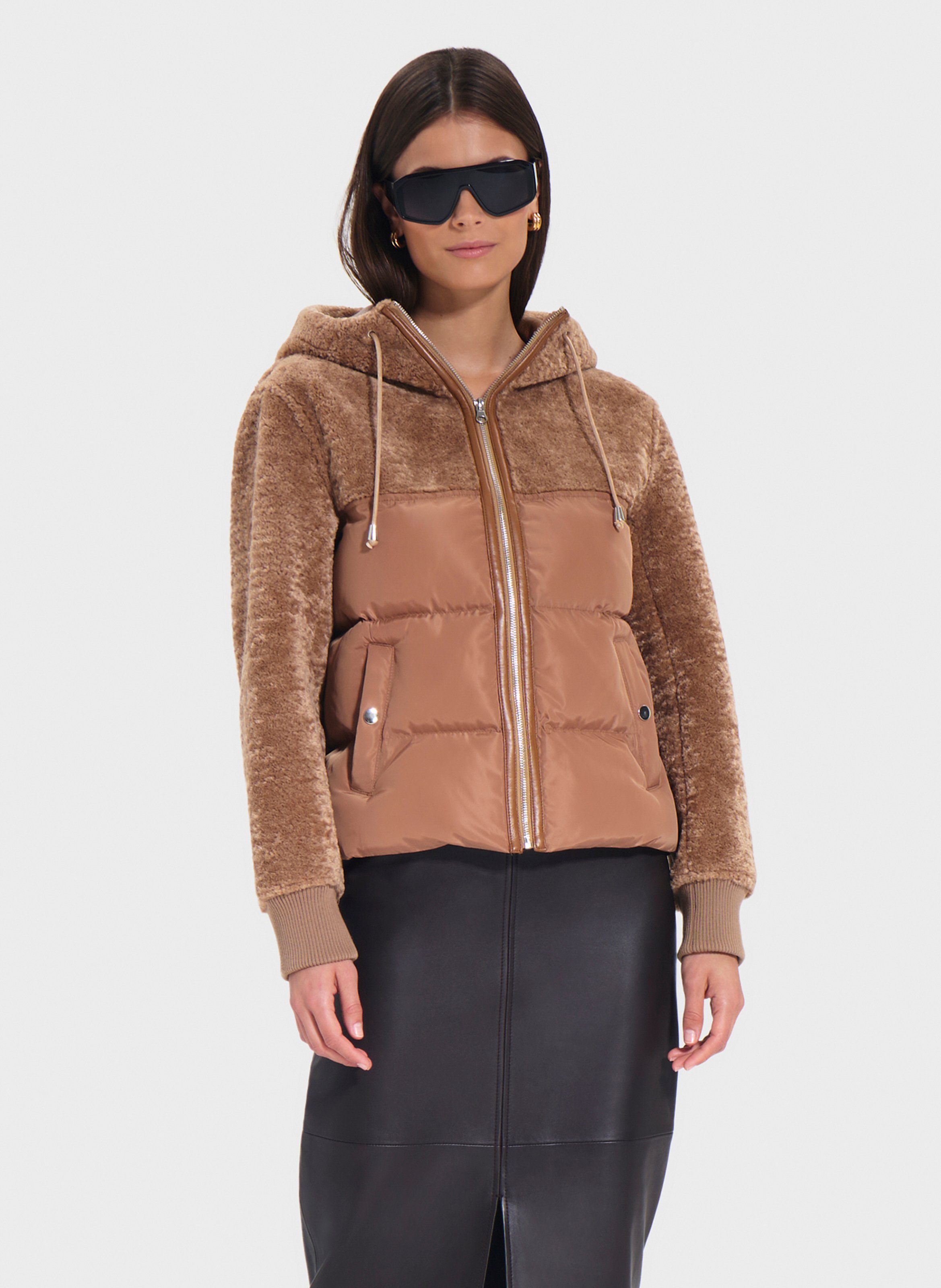 High-neck Jacket Camel Zapa - Women - UMAN42U787-15-CAMEL | Place des ...