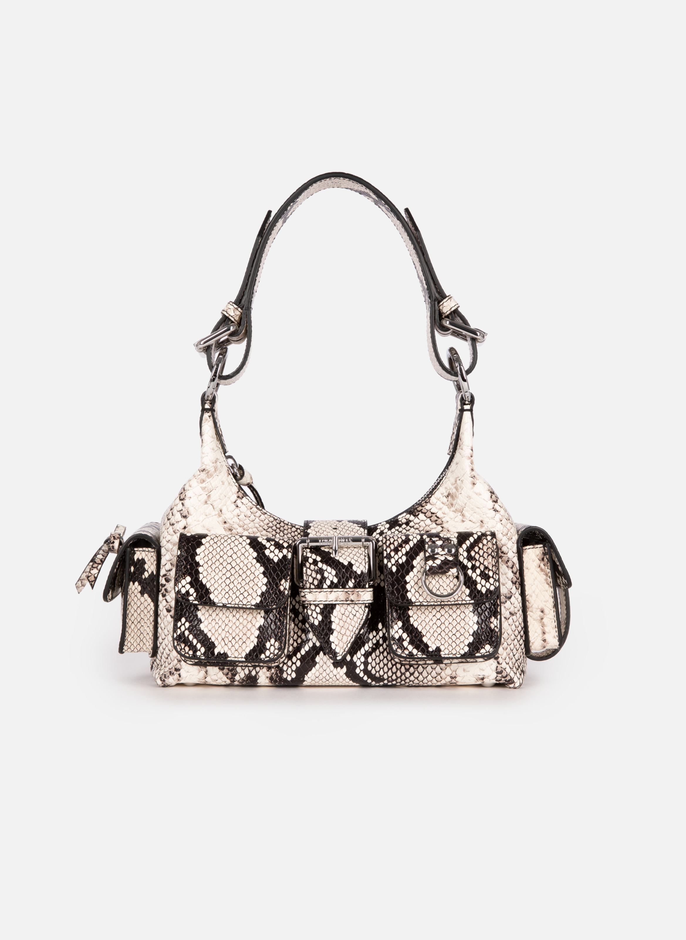 Sac amelia small en cuir effet python Noir-Blanc The kooples - Femme 3615872482587 | Place des ...