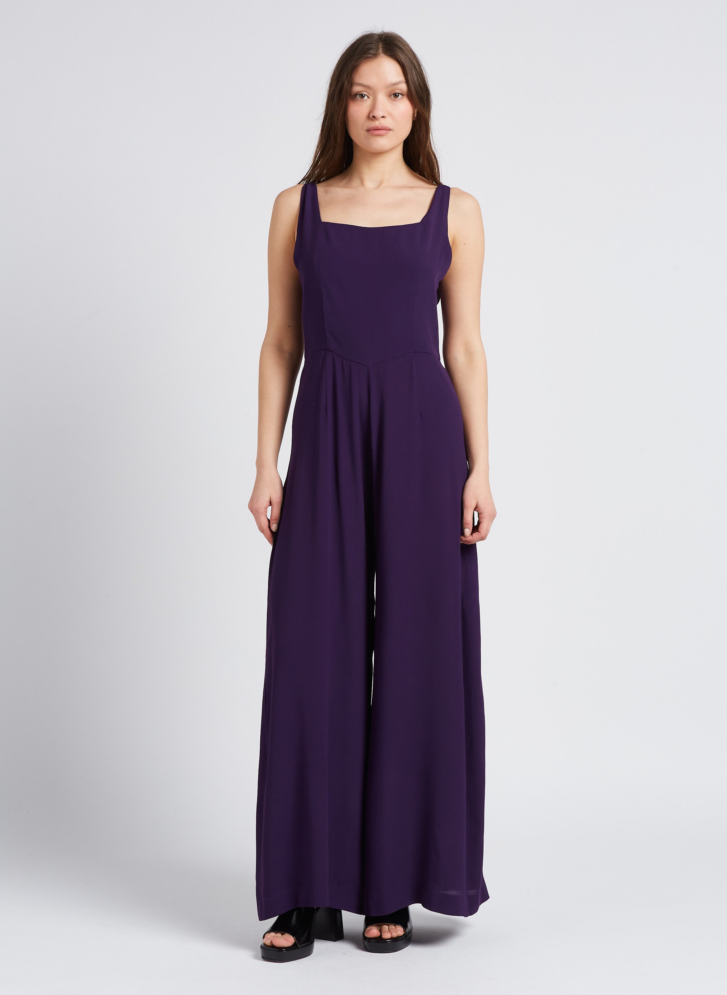 Backless Jumpsuit With Square Neckline Coca Cherry Karma Koma - Women ...