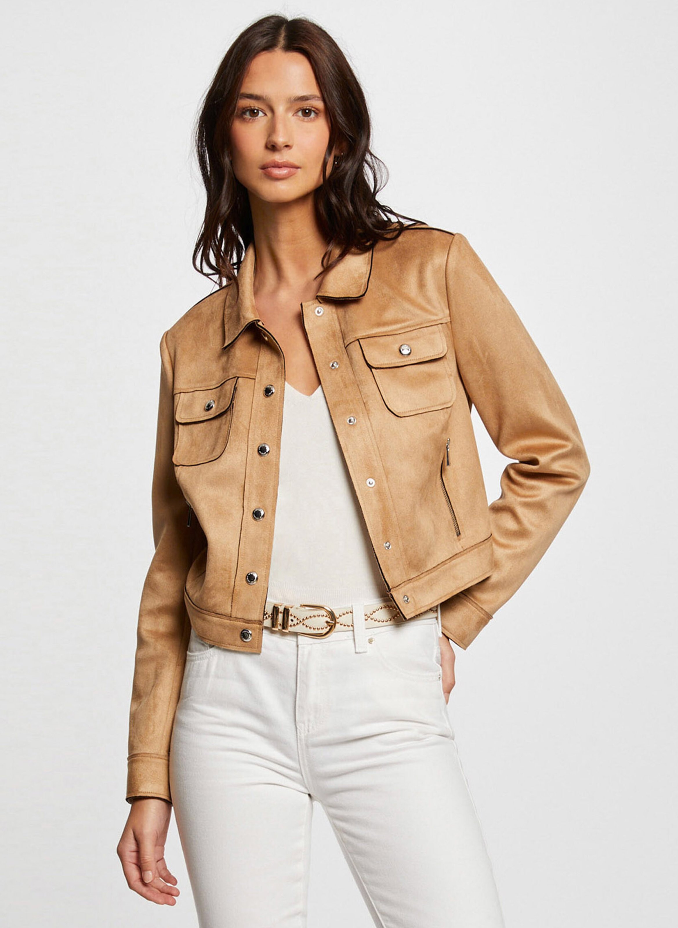 Short velvet jacket Camel Morgan - Women 96908 | Place des Tendances