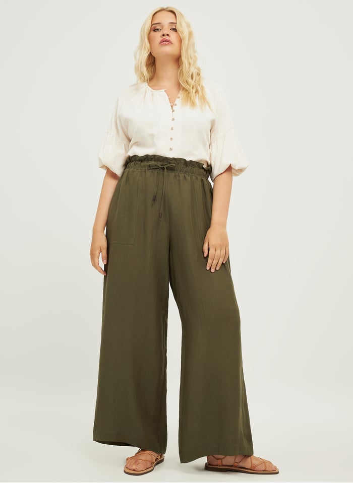Weite Hose Khaki Mat Fashion Damen Place Des Tendances