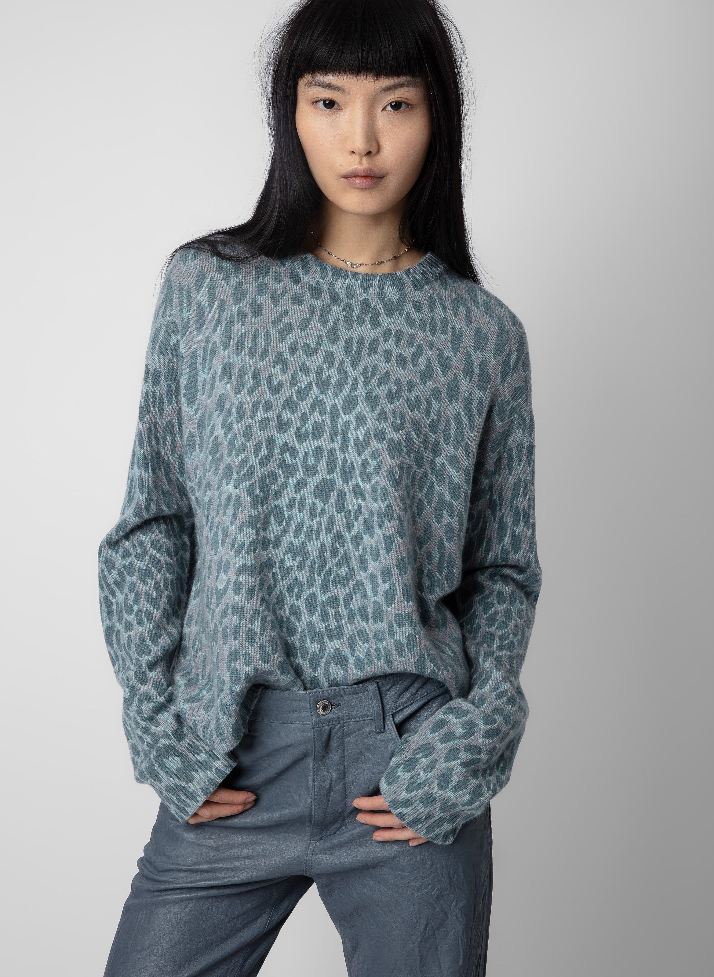 Round-neck Leopard Print Cashmere Sweater Nuage Zadig&voltaire - Women ...