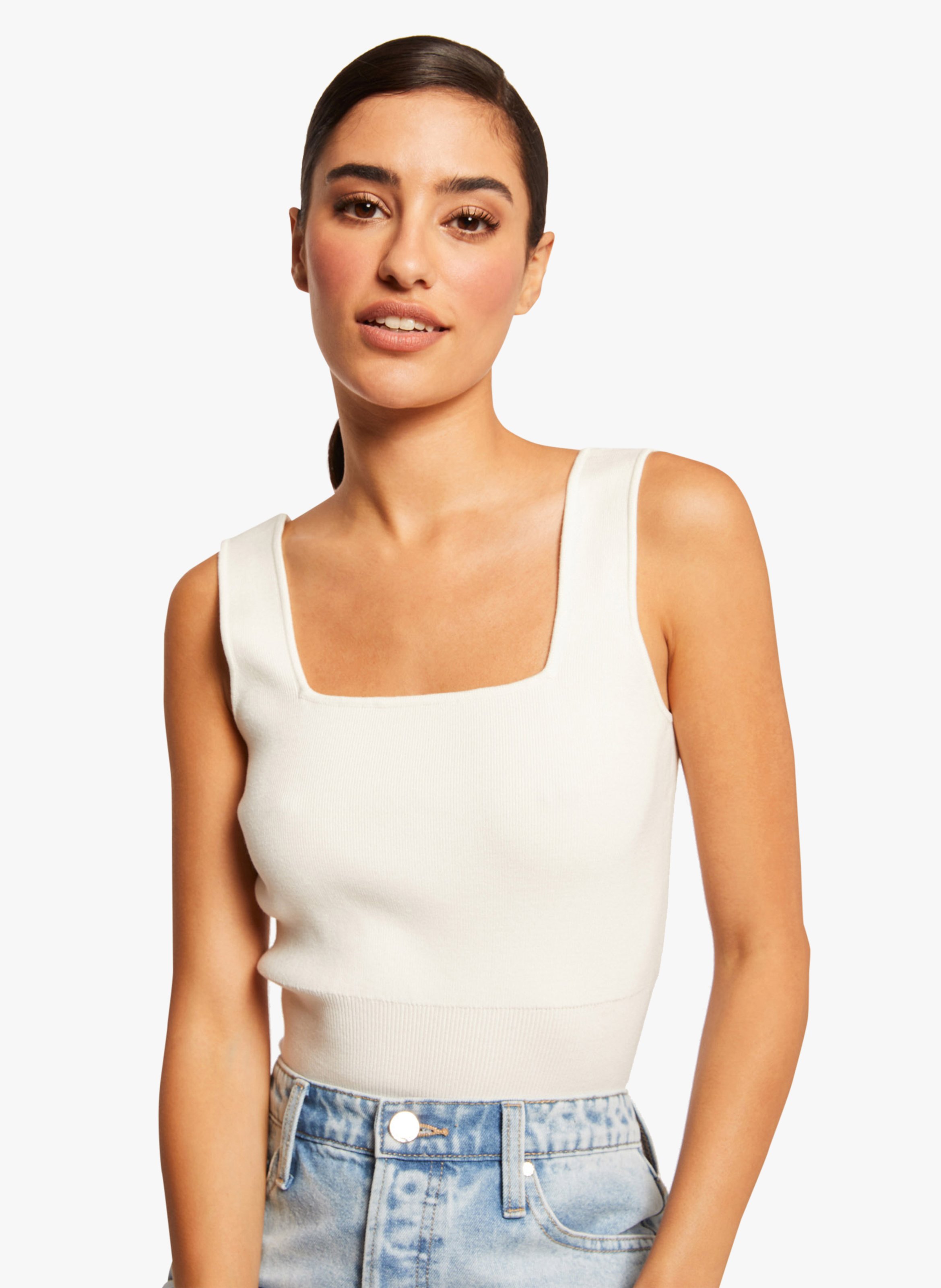 Débardeur pull côtelé 222-mpink Off white Morgan - Femme 91044 | Place ...