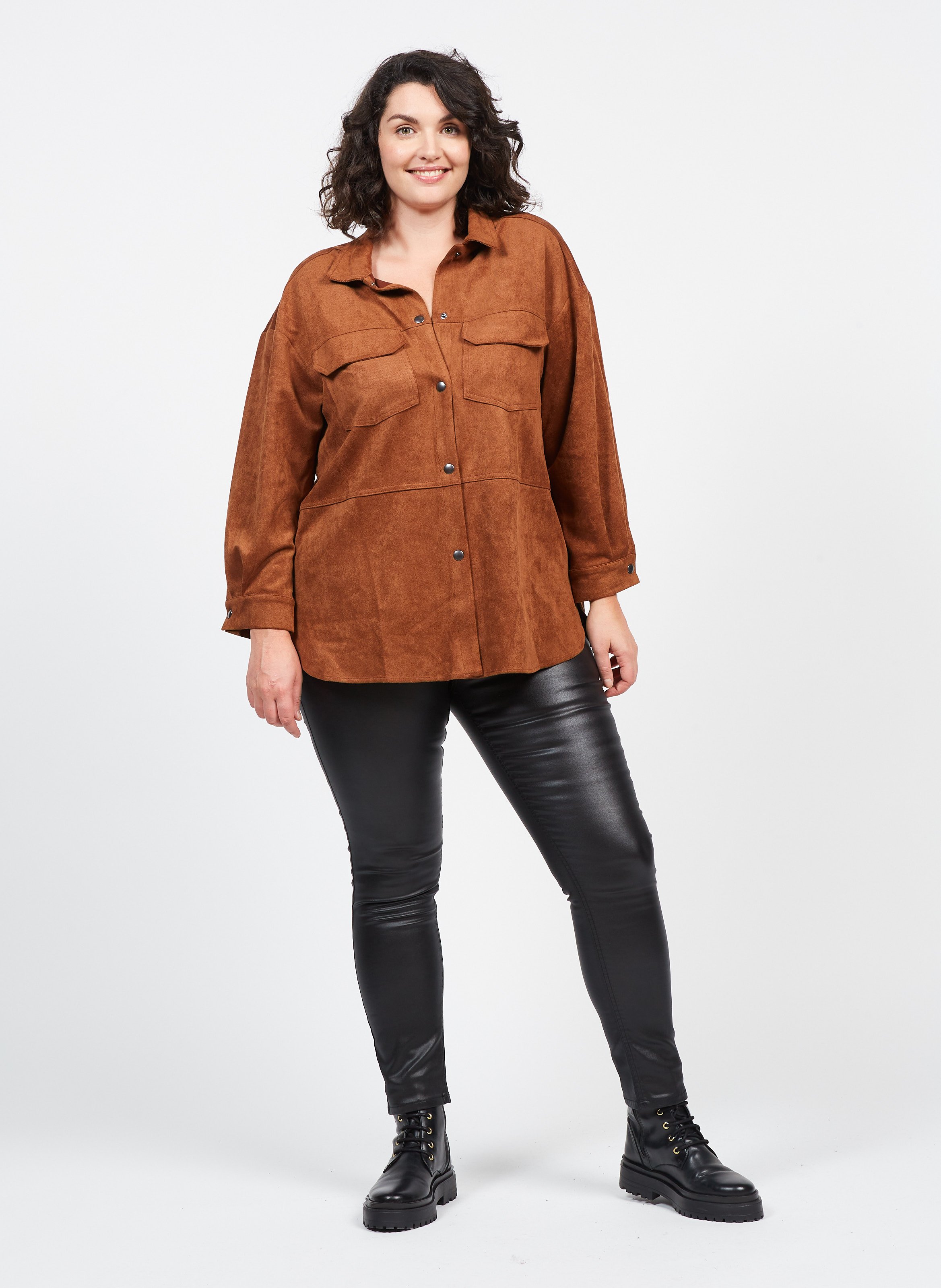 Jacke In Veloursleder-optik Tabaque Mat Fashion - Damen | Place des ...