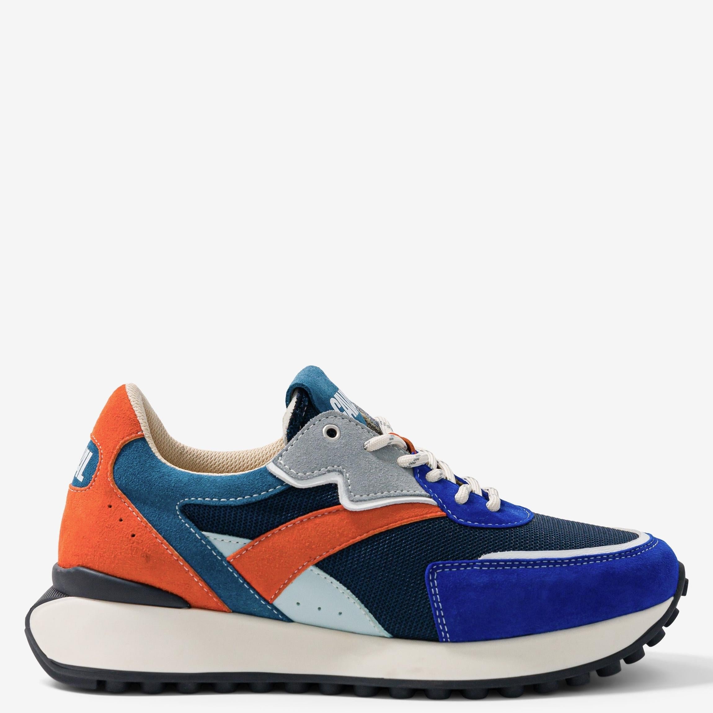 Baskets Runners Asymétriques En Cuir Electrik Tangerine Rouge,bleu ...