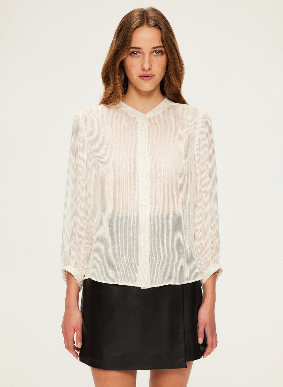 Chemise col rond Belmina Ecru Pablo - Femme PAC36A651 | Place des Tendances