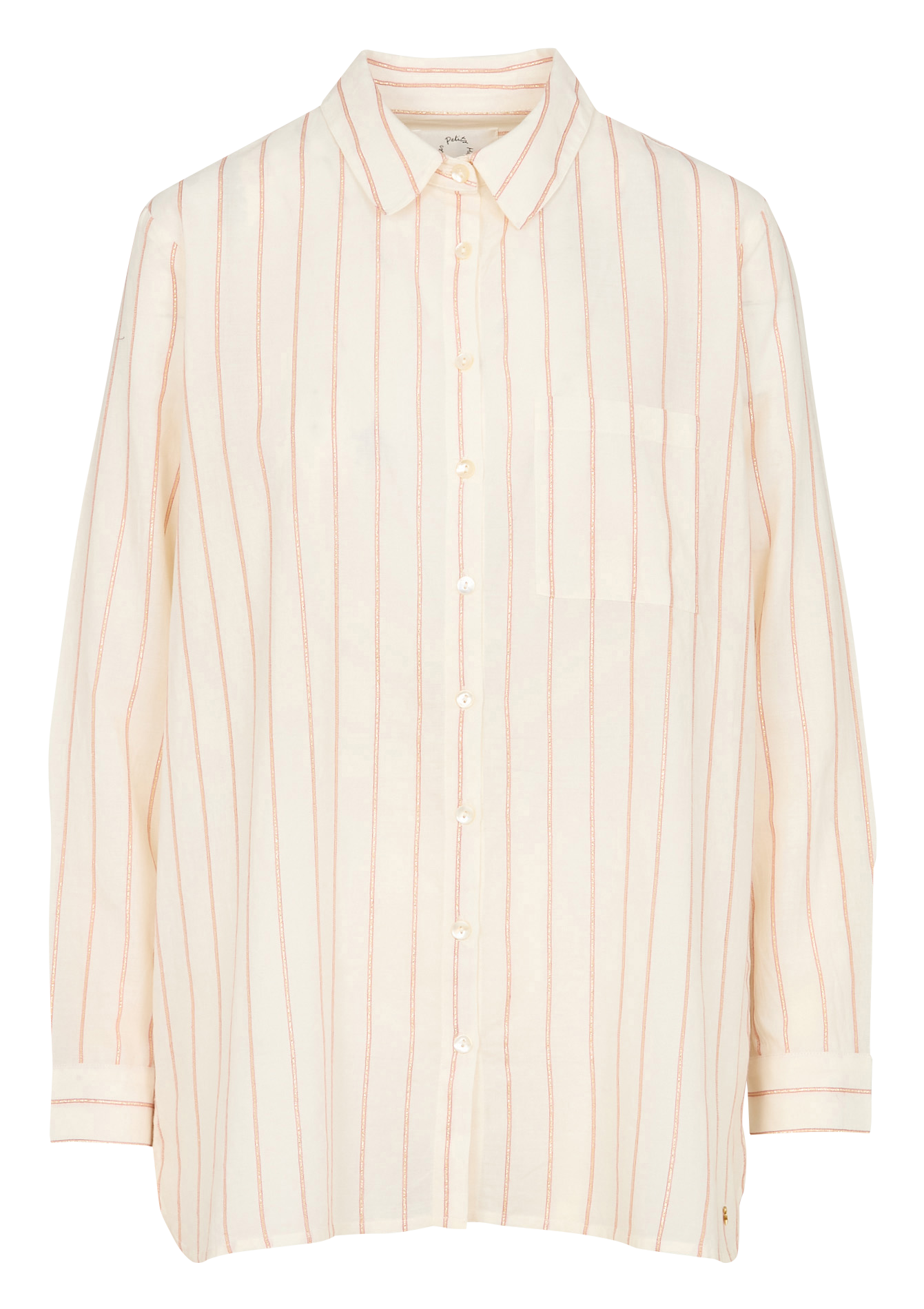 Shirt With Classic Collar In Blended Cotton Avoine Des Petits Hauts - Women