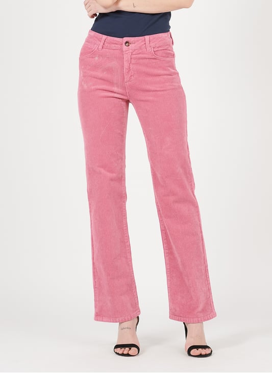 Pantaloni Larghi In Velluto A Coste Rose Maison 123 Donna Place Des