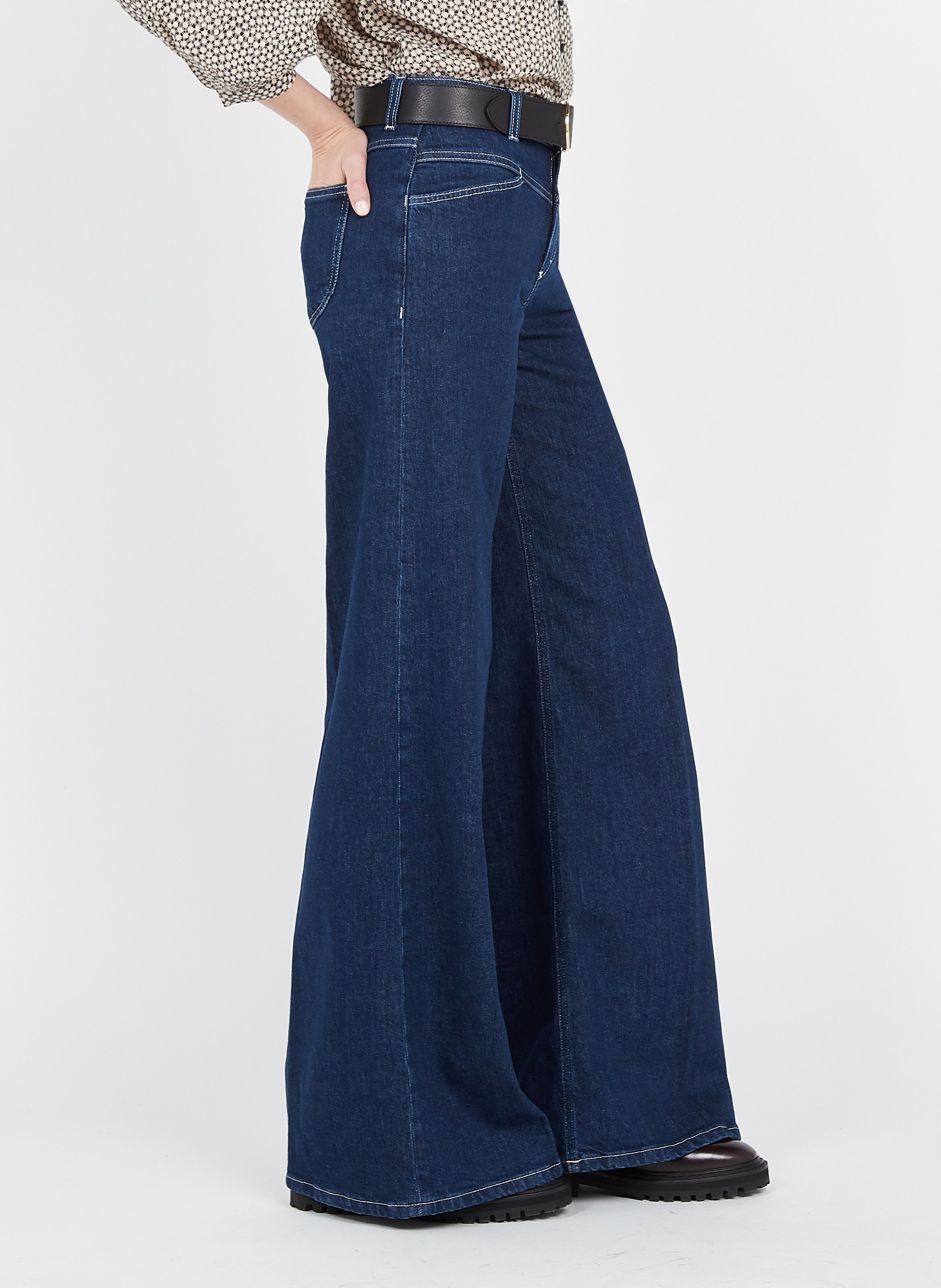 Wijde Jeans Met Hoge Taille Katoenblend Dark Blue Closed - Dames ...